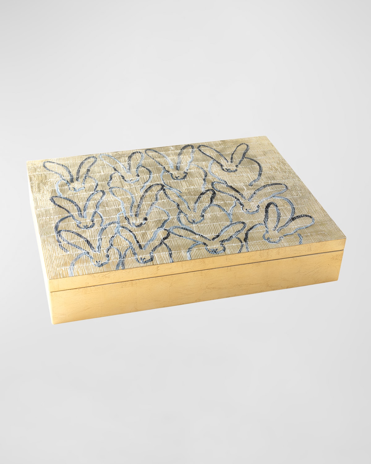 Hunt Slonem Framed Bunny Gold Leaf & Lacquer Box | Horchow