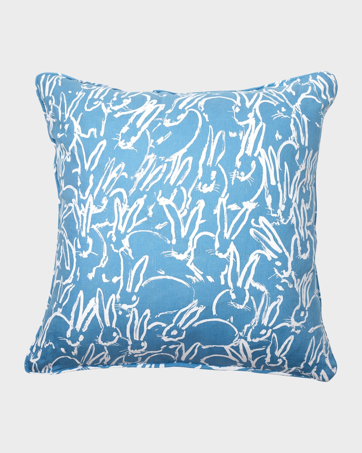 Hunt Slonem Hand-Embroidered Silk Pillow with Velvet Back, 22" Square ...