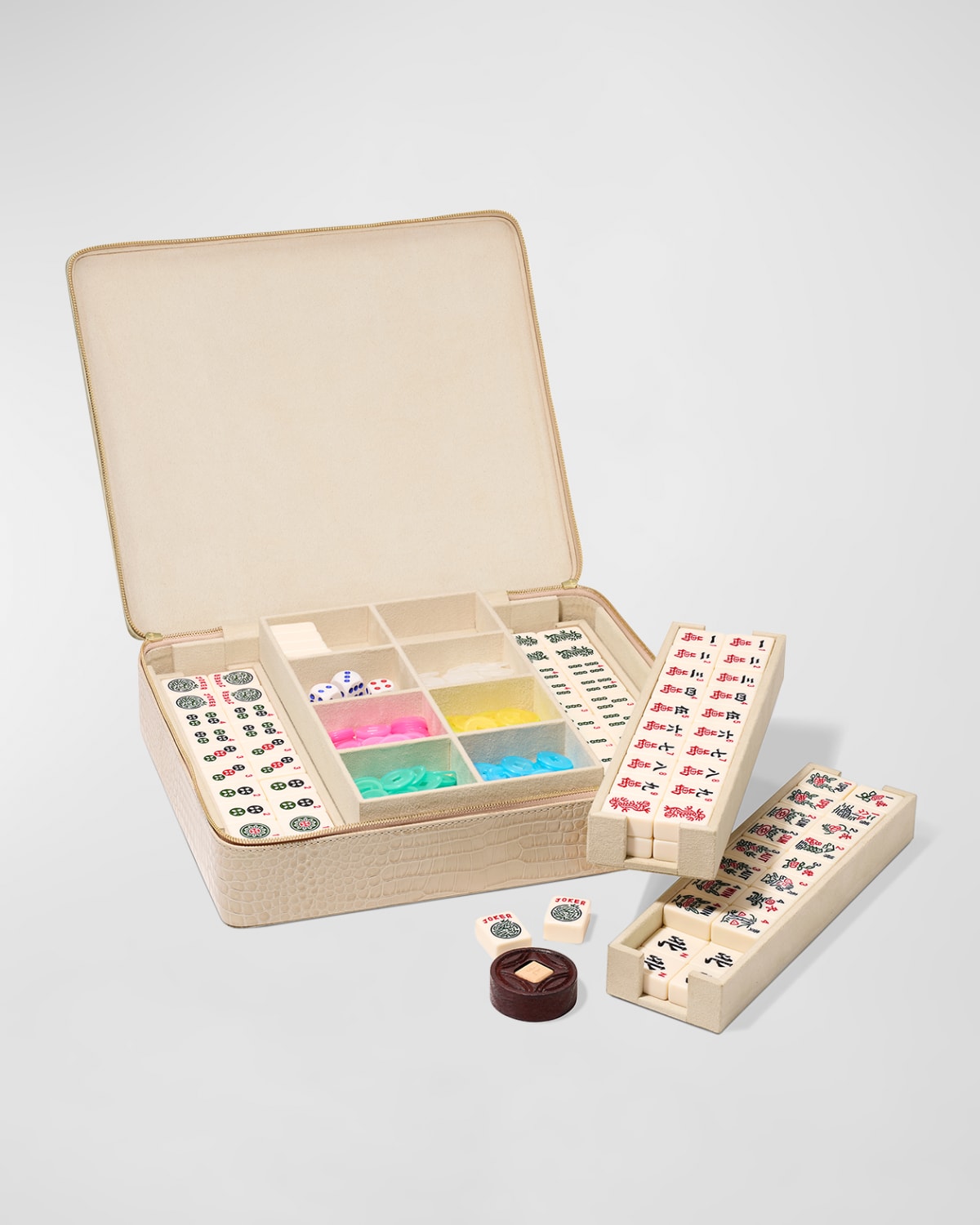 AERIN Enzo Leather Travel Chess Set | Horchow