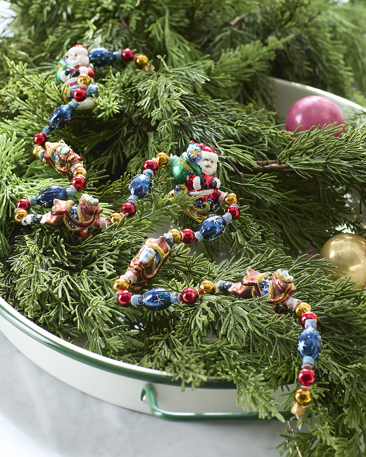 Christopher Radko 36" Snack Time Santa Garland | Horchow