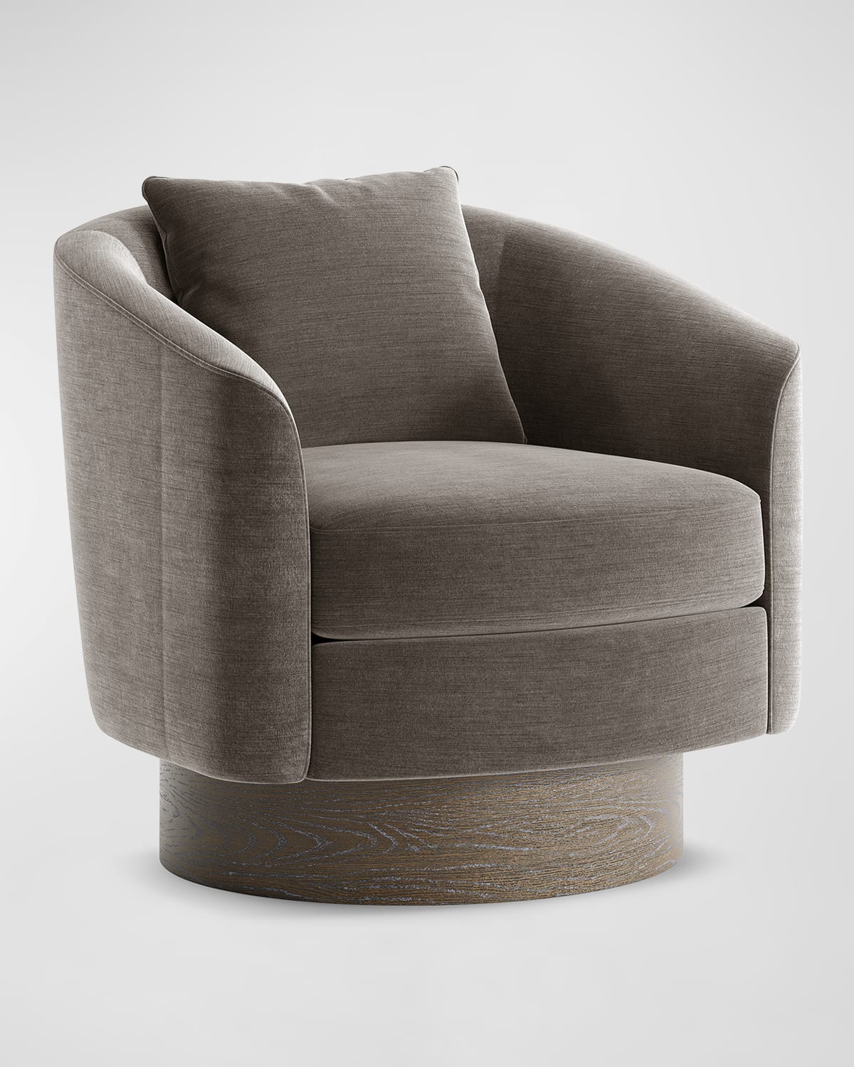 Bernhardt Interiors Alana Taupe Velvet Swivel Chair | Horchow
