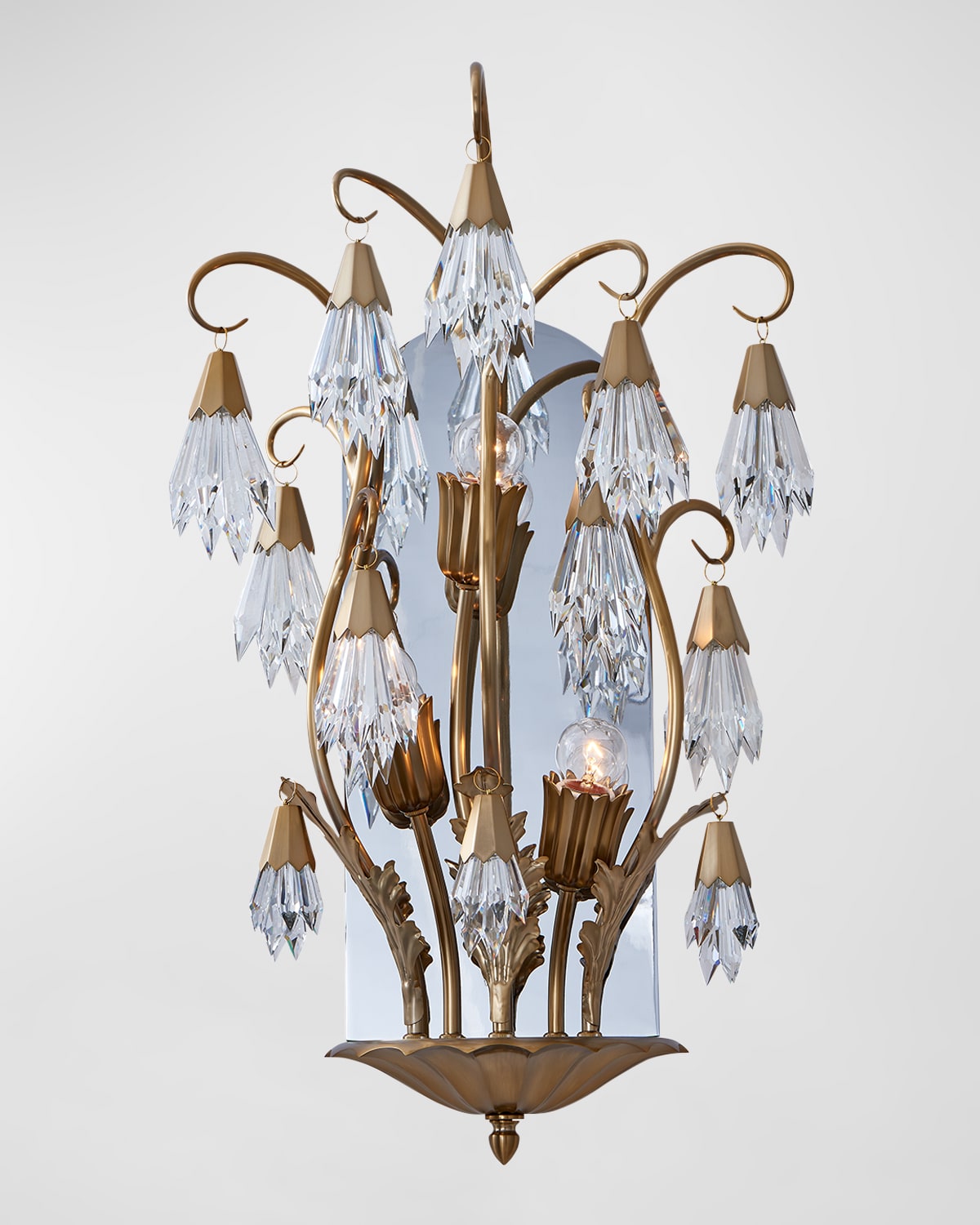 Kalco Lighting Uroko Smoke Grey Glass 2-Light Wall Sconce | Horchow