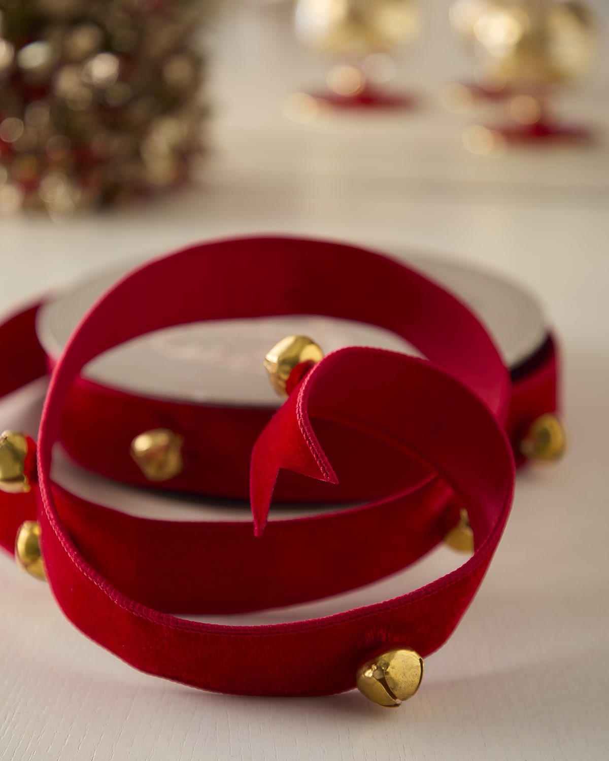 D. Stevens Embroidered Felt Jingle All the Way Ribbon with Bells, 4" x ...