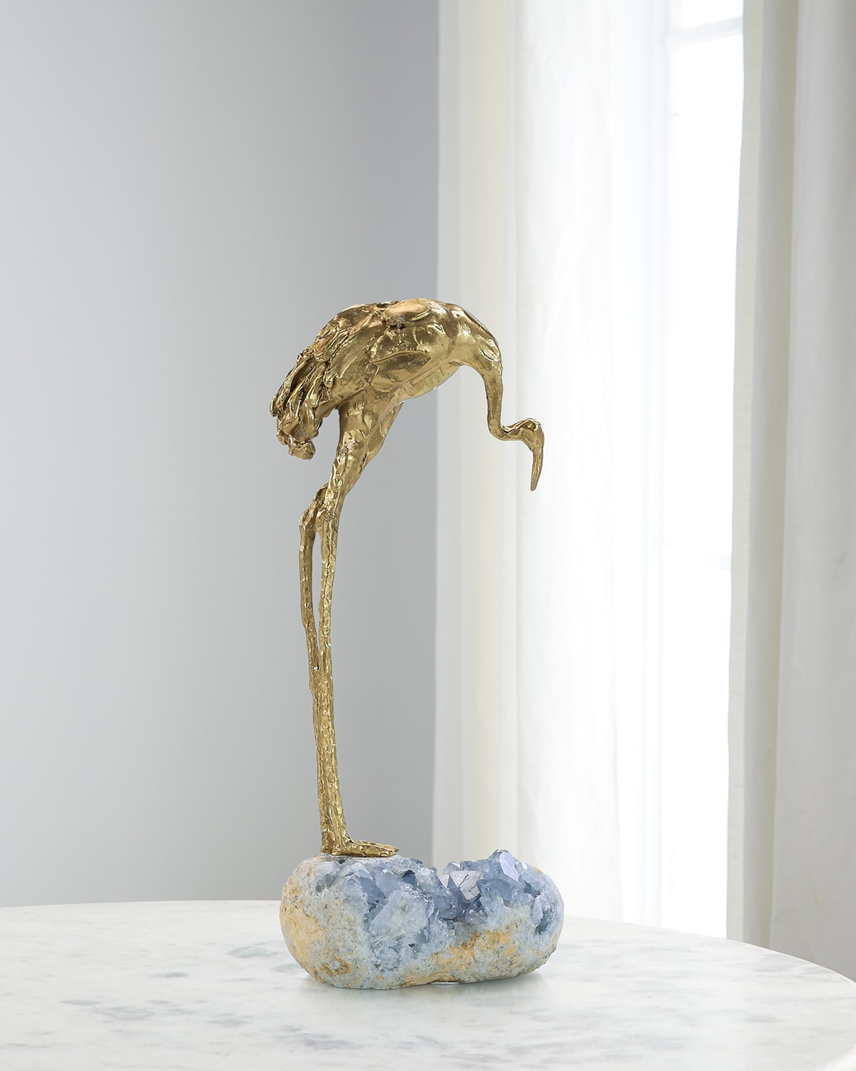 John-Richard Collection Sprinting Brass Panther Sculpture on Selenite ...