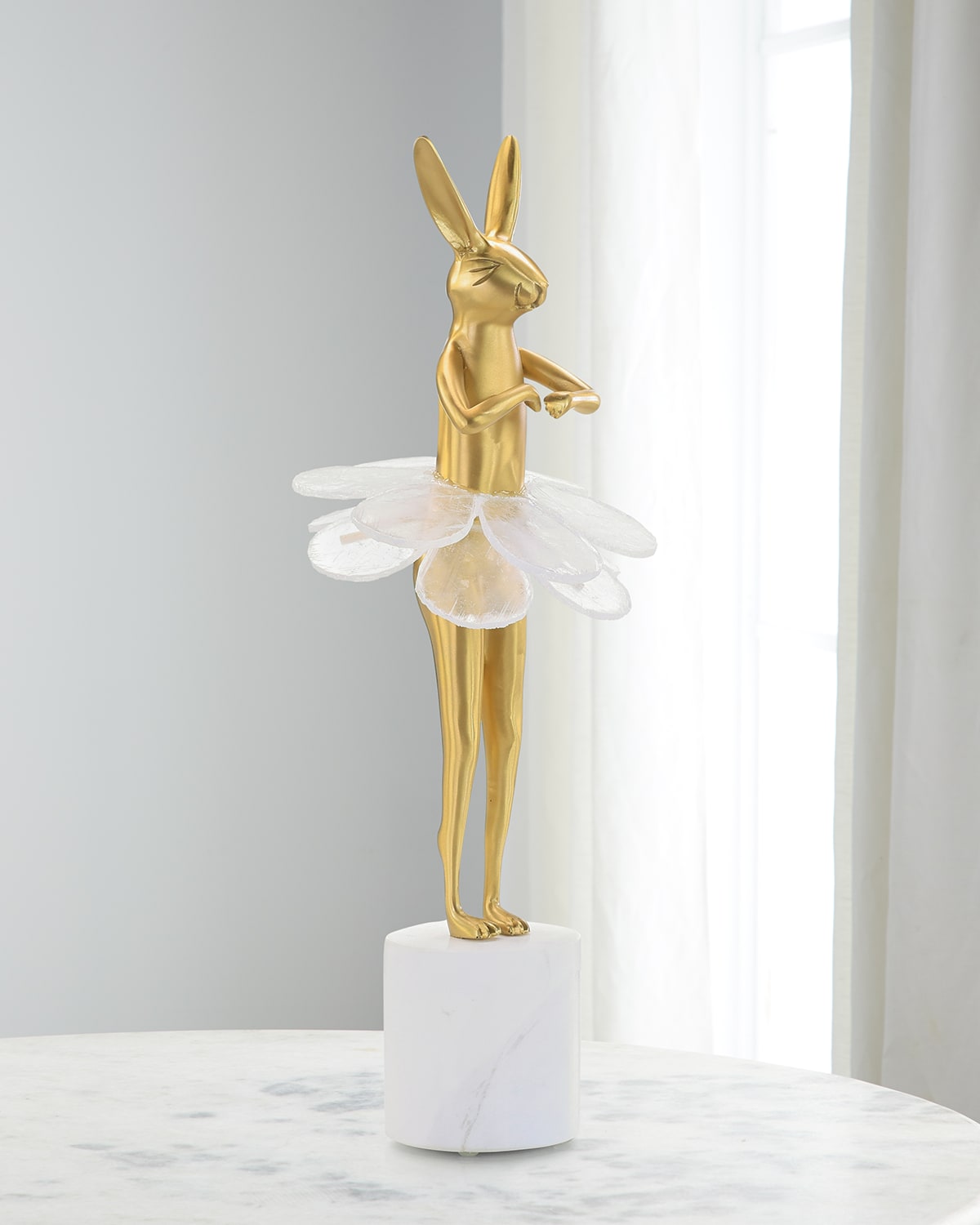 John-Richard Collection Brass Dancer on Selenite Sculpture | Horchow