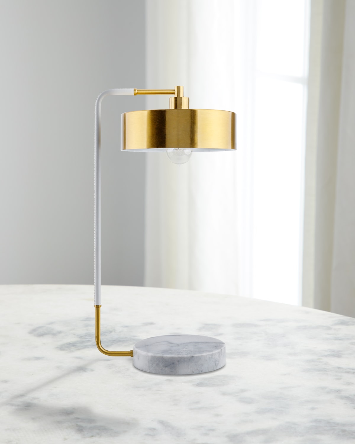 Surya Terra Strata 30" Painted Table Lamp with Linen Shade | Horchow