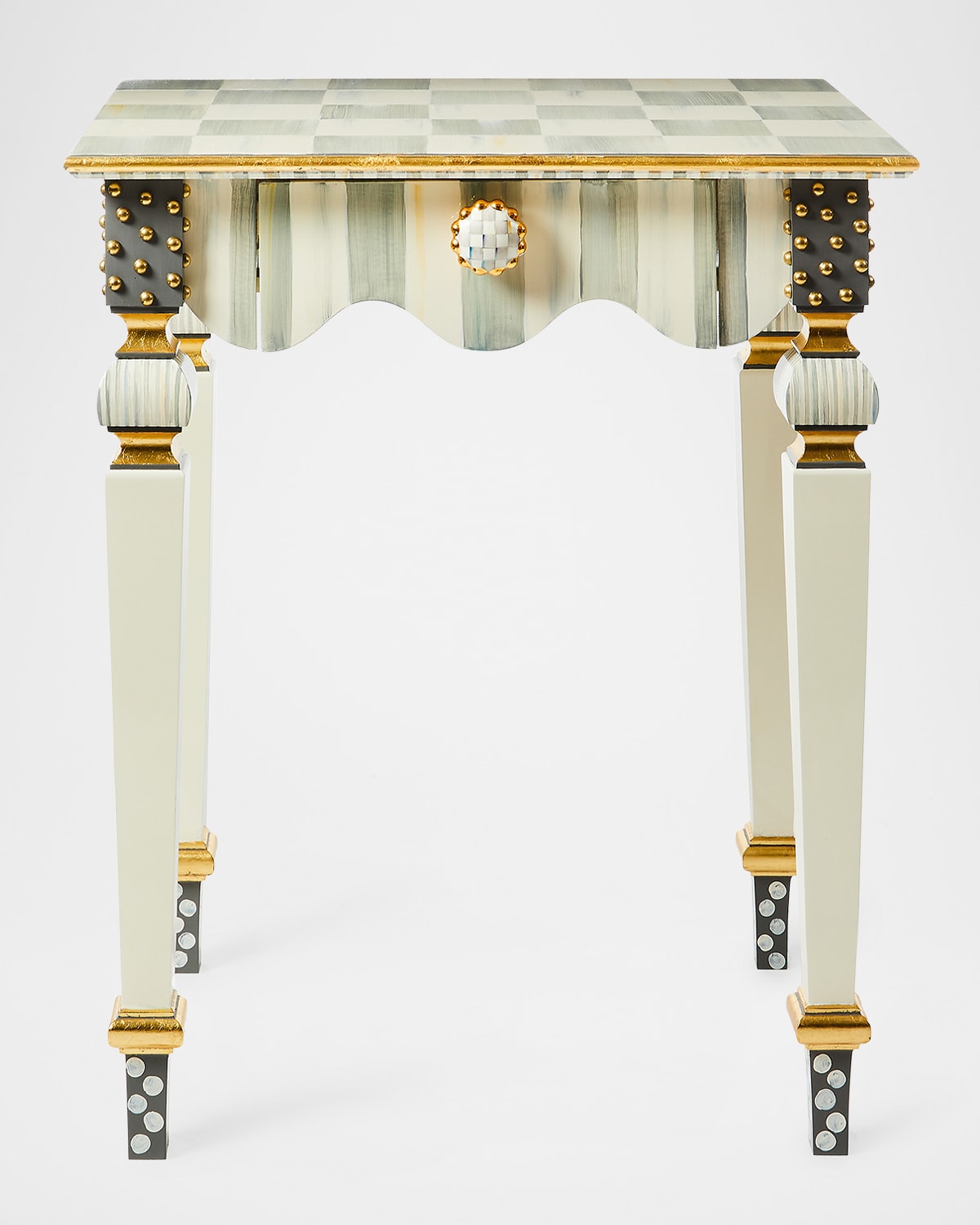 MacKenzie-Childs Sterling Check Pedestal Table Base | Horchow