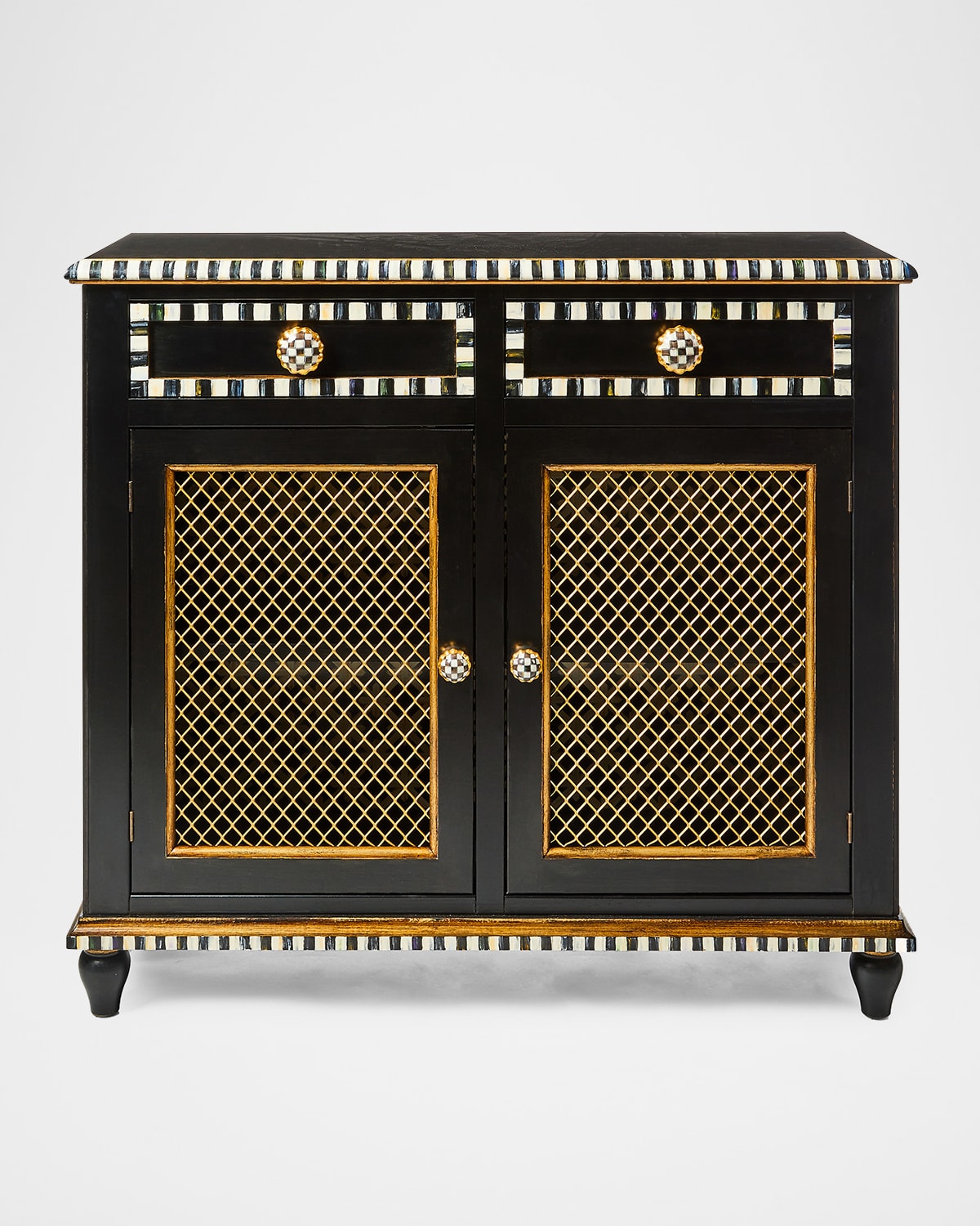 MacKenzie-Childs Courtly Criss-Cross Cabinet | Horchow
