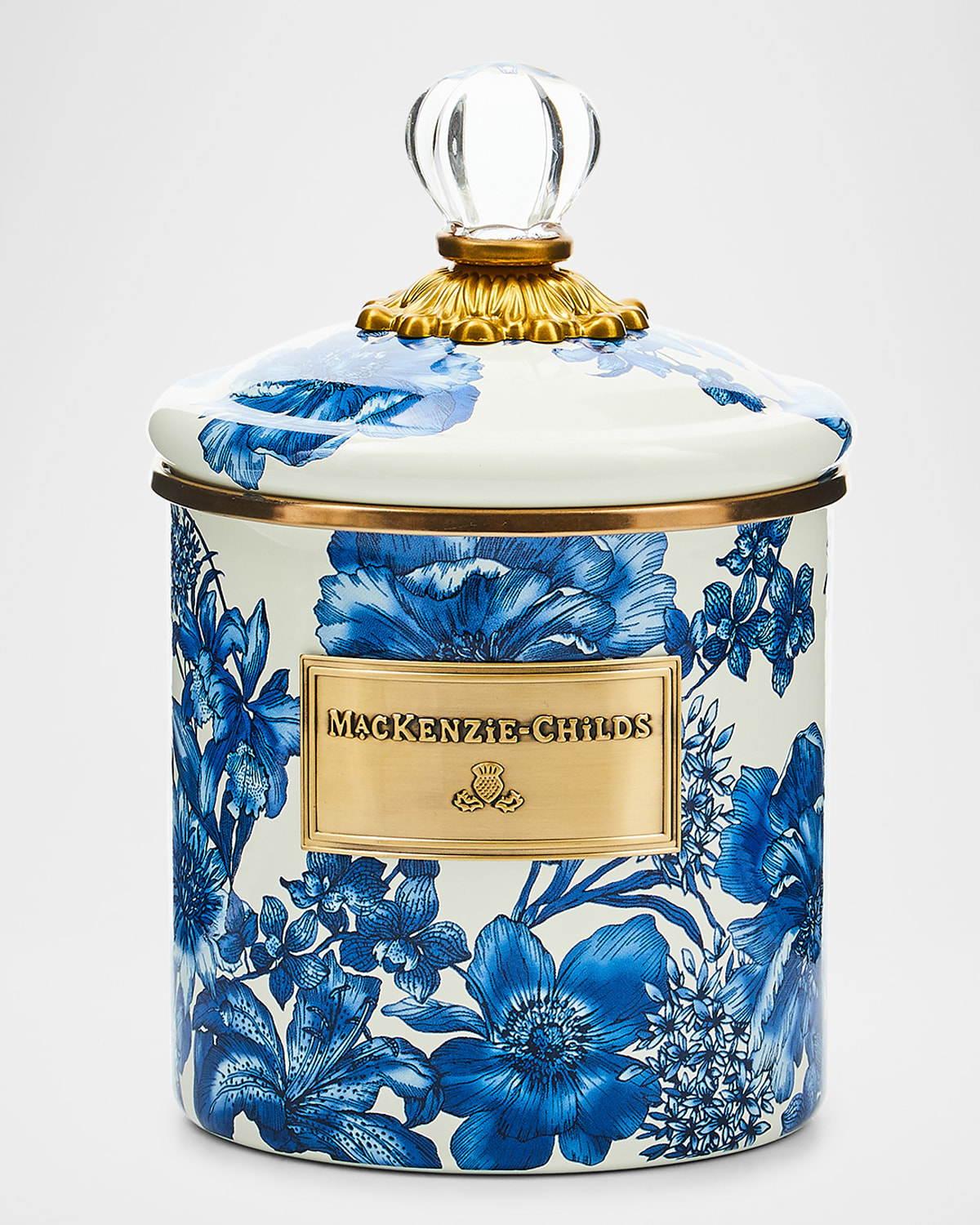 MacKenzie-Childs Mocha Check Small Canister | Horchow