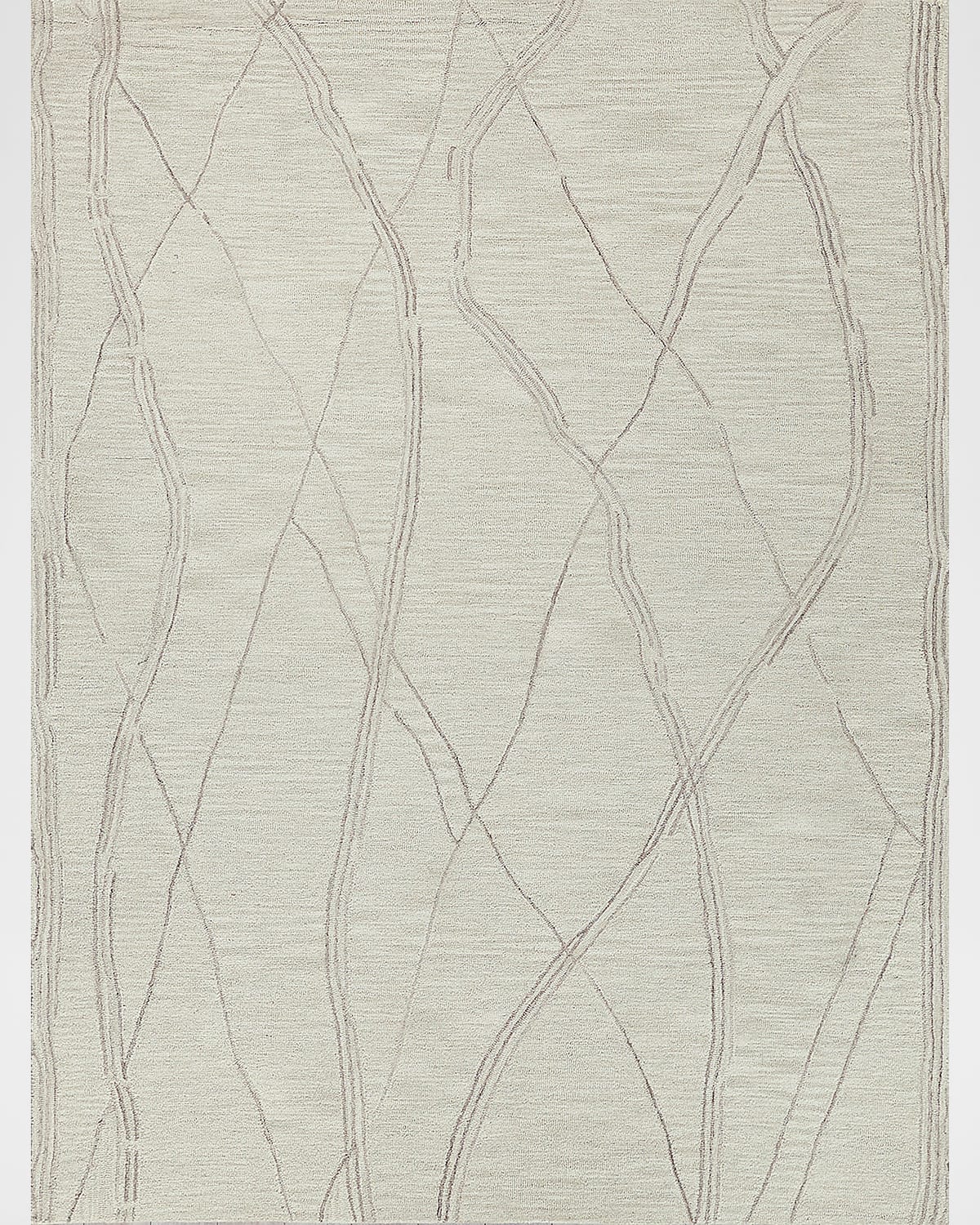 Exquisite Rugs Key West Hand-Tufted Light Silver Rug, 12' x 15' | Horchow