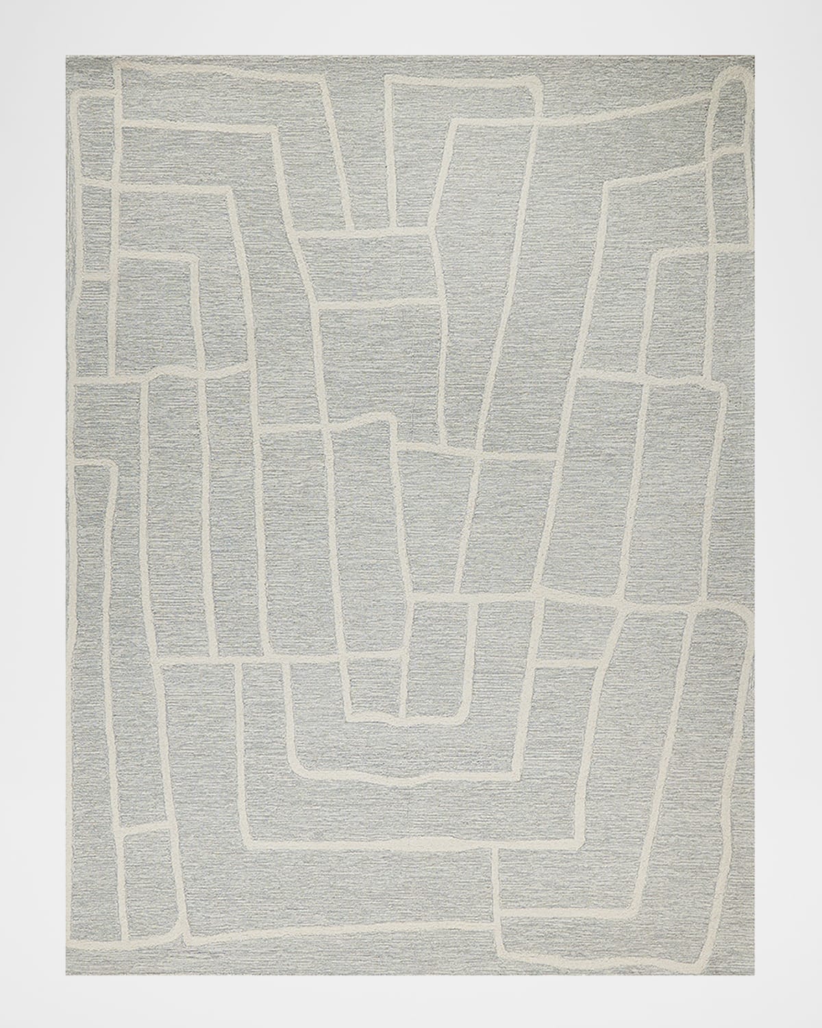 Exquisite Rugs Miami Hand-Tufted Silver/Ivory Rug, 5' x 8' | Horchow