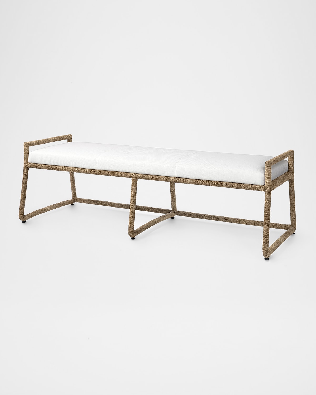 Palecek Stillwater White Bench, 64" | Horchow