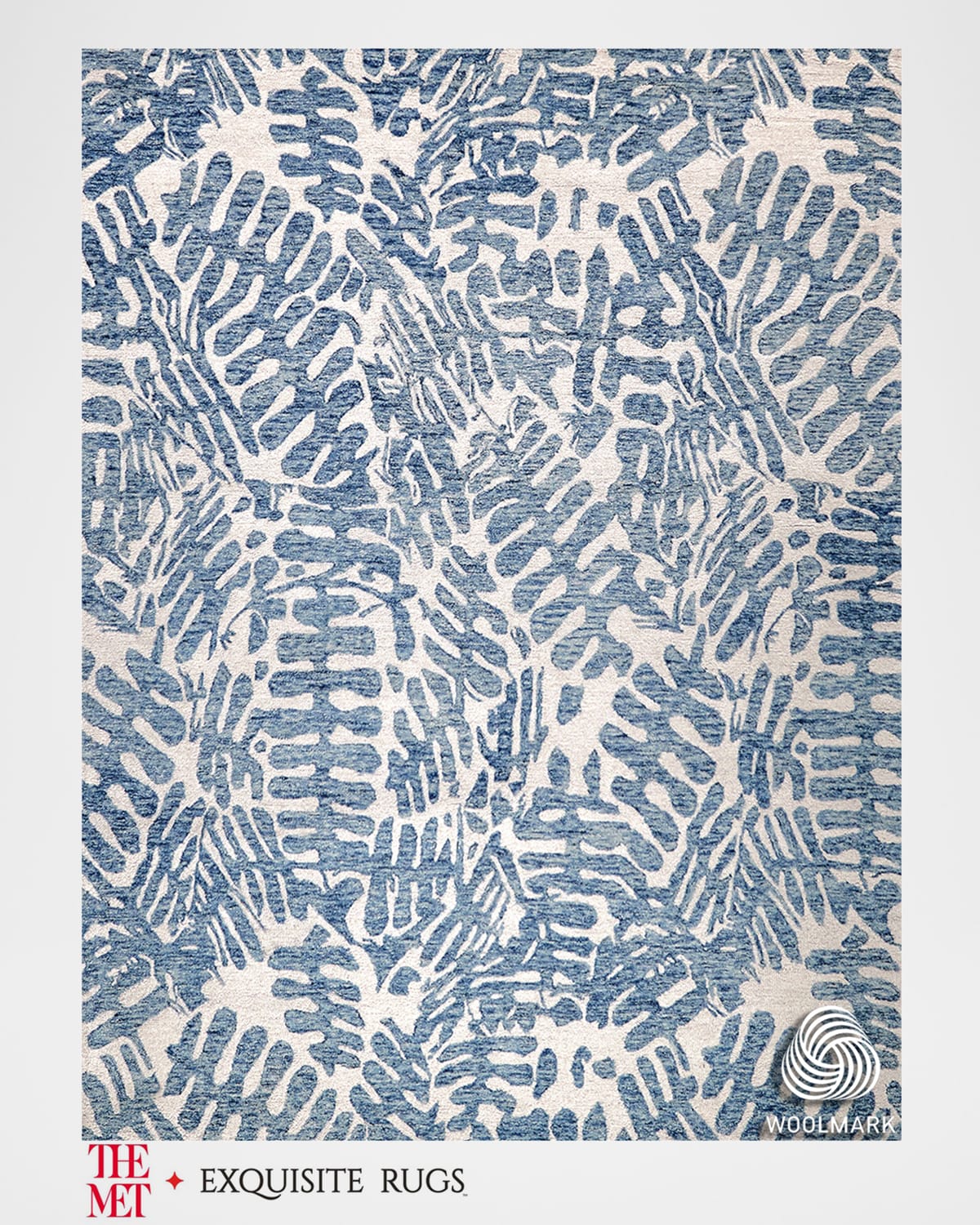 Exquisite Rugs x THE MET Papyrus Hand-Loomed Blue Rug, 12' x 15' | Horchow