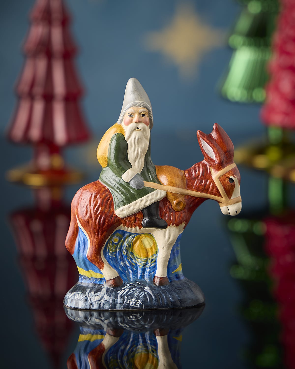 Vaillancourt Folk Art Small Santa with Feather Tree | Horchow