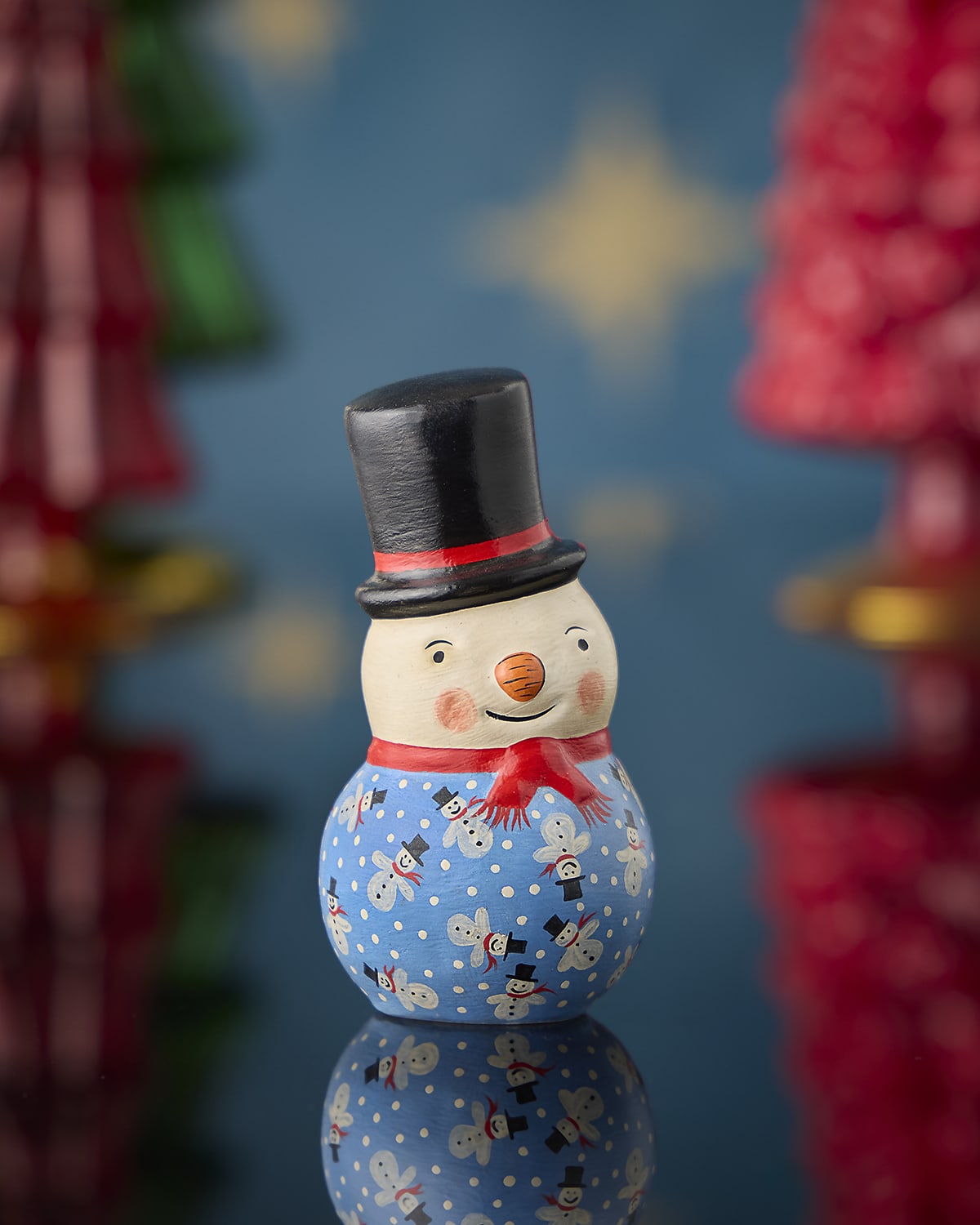 Vaillancourt Folk Art Santa Building a Snowman Christmas Figurine | Horchow