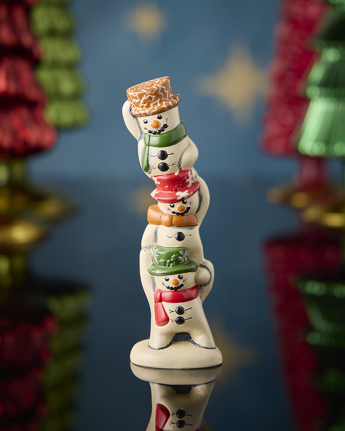 Vaillancourt Folk Art Forest Red Santa on Gold Bell Figurine | Horchow