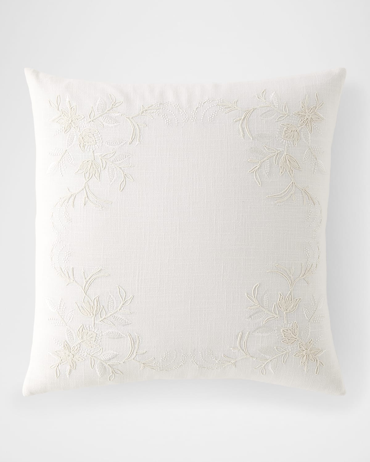 Callisto Home Linen Floral Embroidered Pillow, 22"Sq. | Horchow