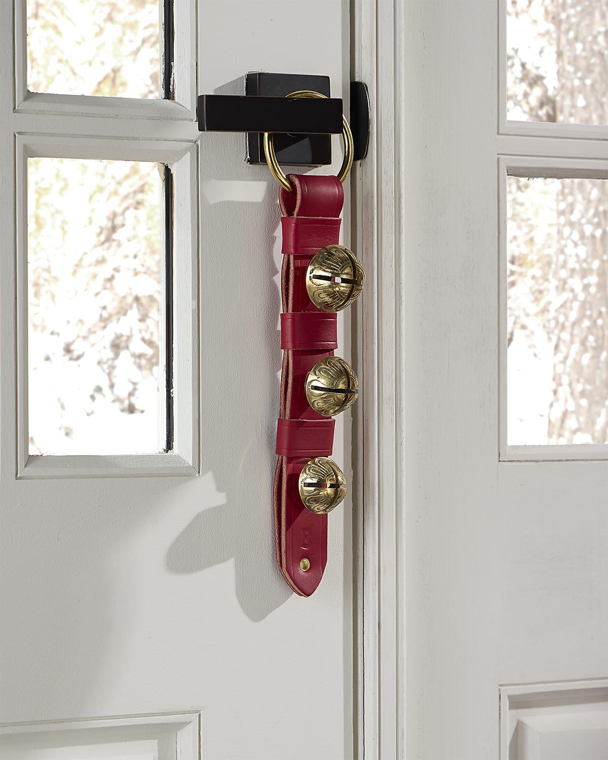 Belsnickel Enterprises Studded Brass Bell Door Hanger | Horchow