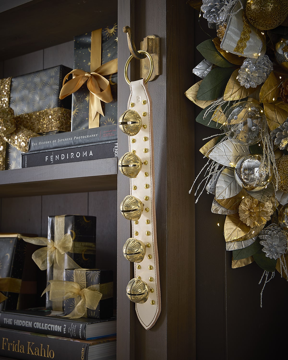 Belsnickel 5 Solid Studded Brass Bells in Black | Horchow