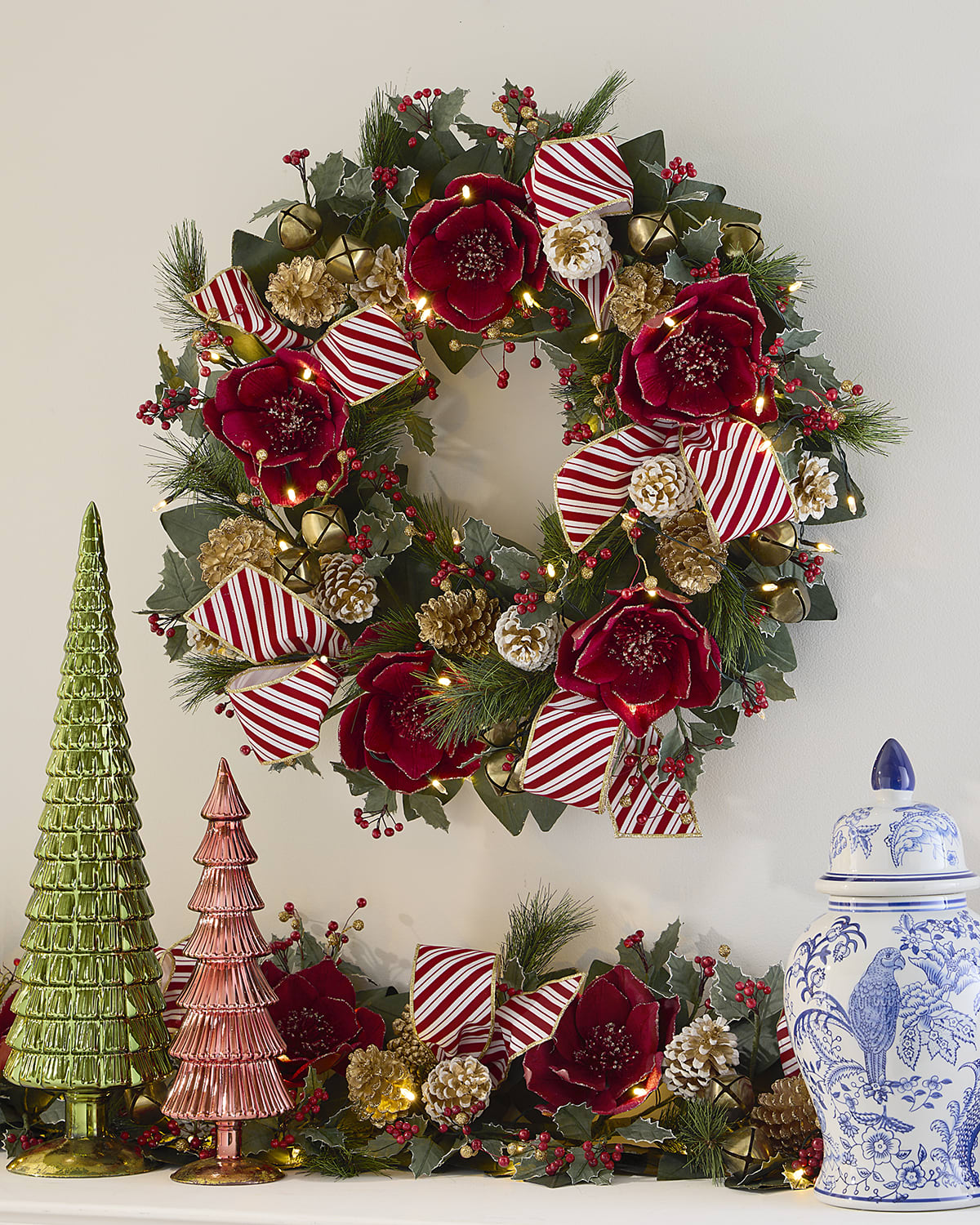 Neiman Marcus Plum Christmas 28" Prelit Wreath | Horchow