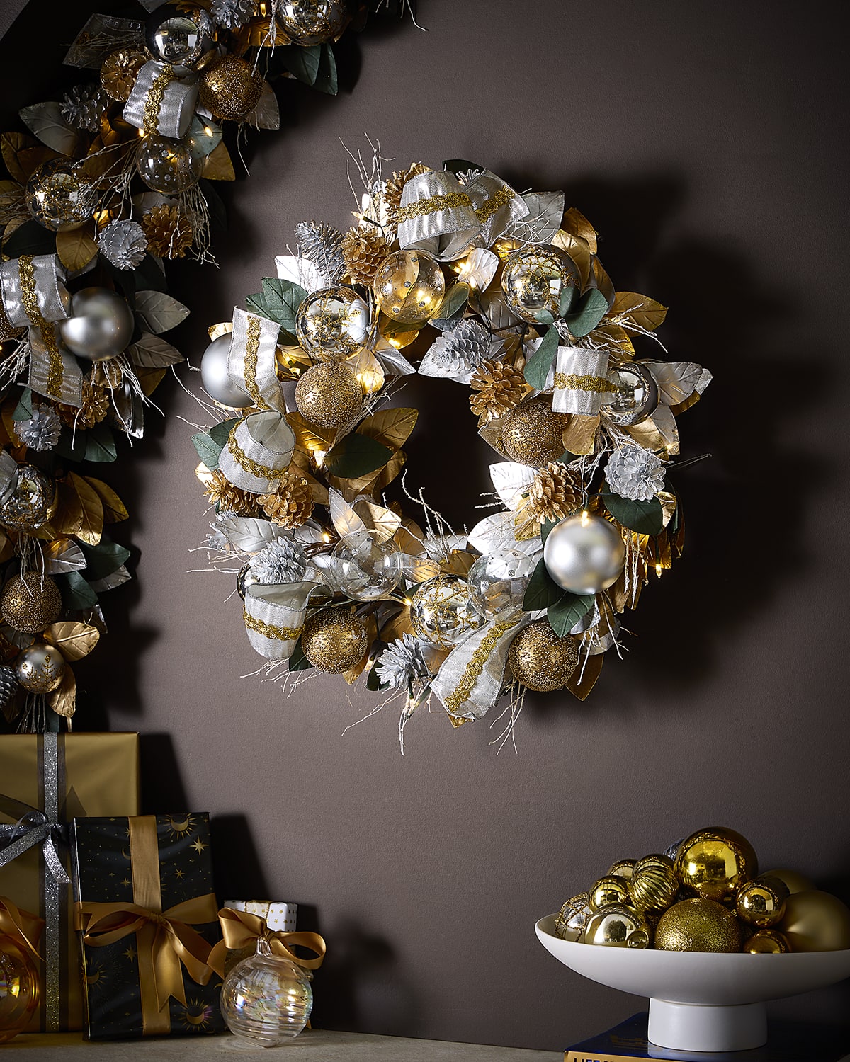 Neiman Marcus 6' Blush Christmas Pre-Lit Garland | Horchow