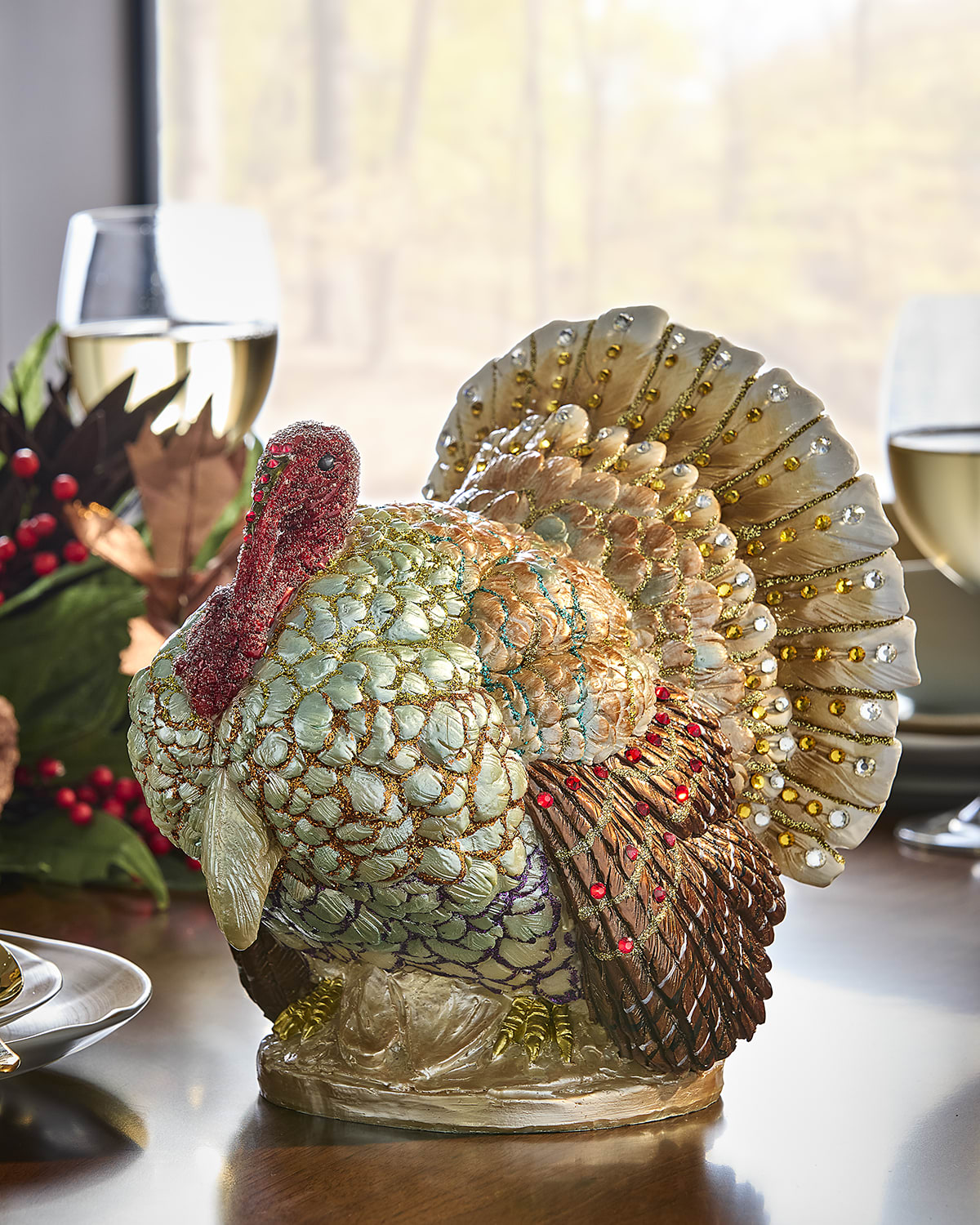 Sweet Savannah Fancy Turkey Place Card Holder | Horchow