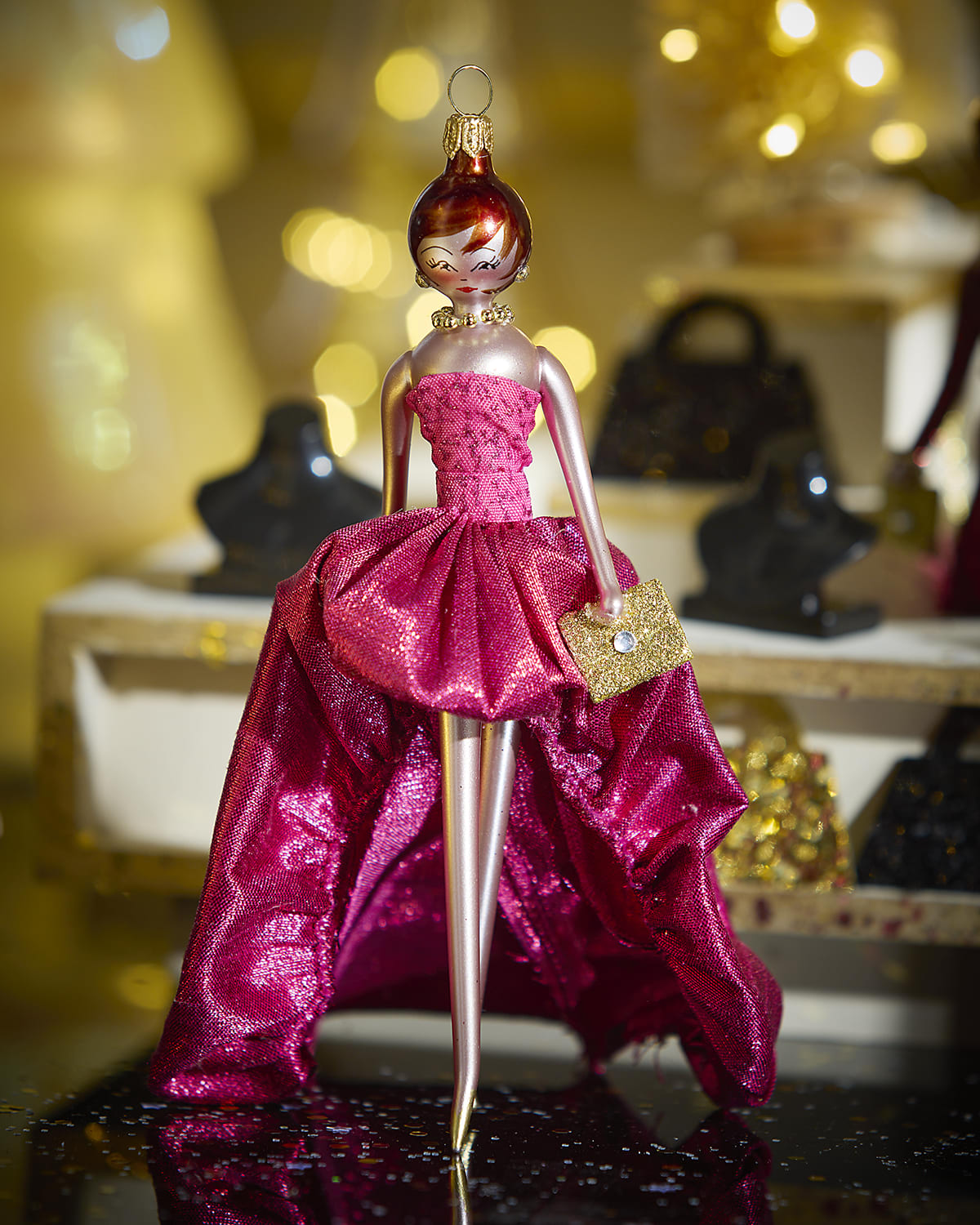 De Carlini Fashionista in Plum Gown Christmas Ornament | Horchow