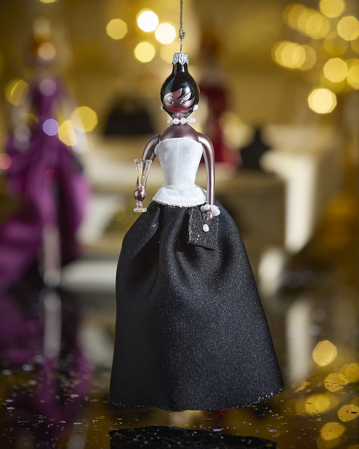 De Carlini Fashionista in Pink Gown Christmas Ornament | Horchow