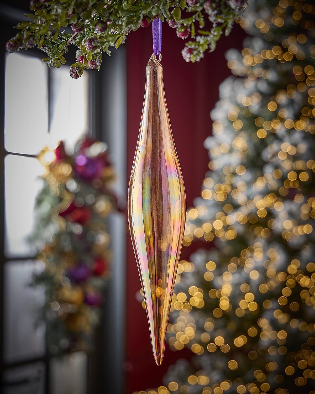 Jim Marvin Amber Bottle Glass Ball Christmas Ornament | Horchow