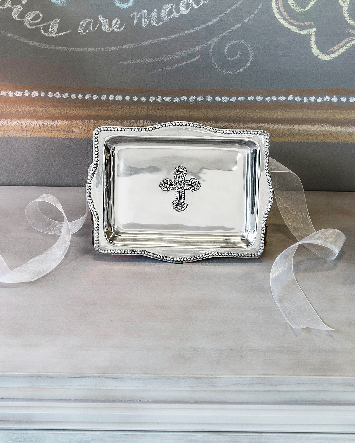 Beatriz Ball Baby Cross Square Tray | Horchow