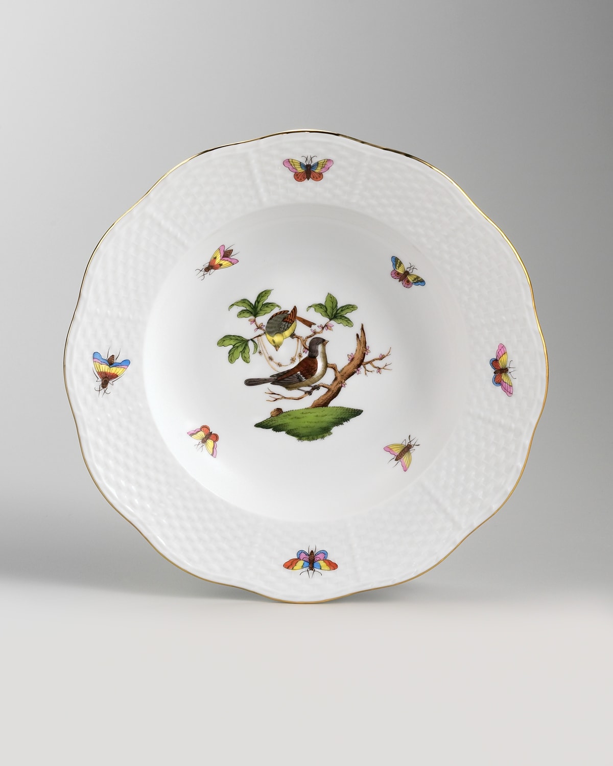 Herend Rothschild Bird Green Border Dinner Plate #1 | Horchow