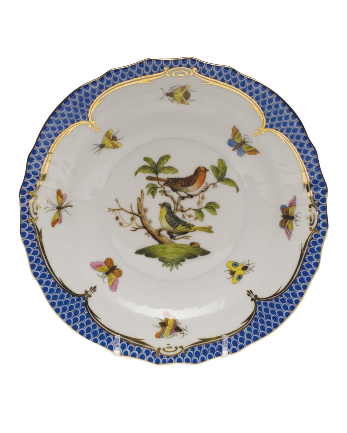 Herend Rothschild Bird Blue Border Saucer #1 | Horchow