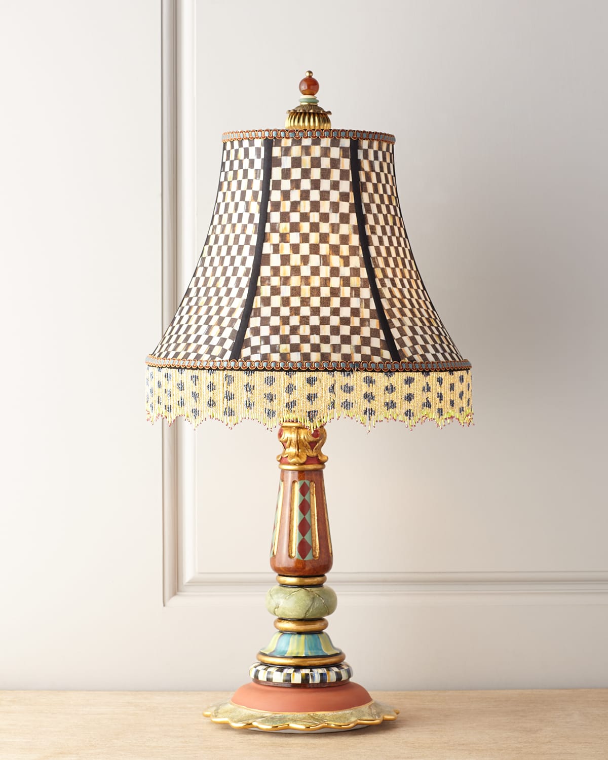 MacKenzie-Childs Golden Check Table Lamp | Horchow