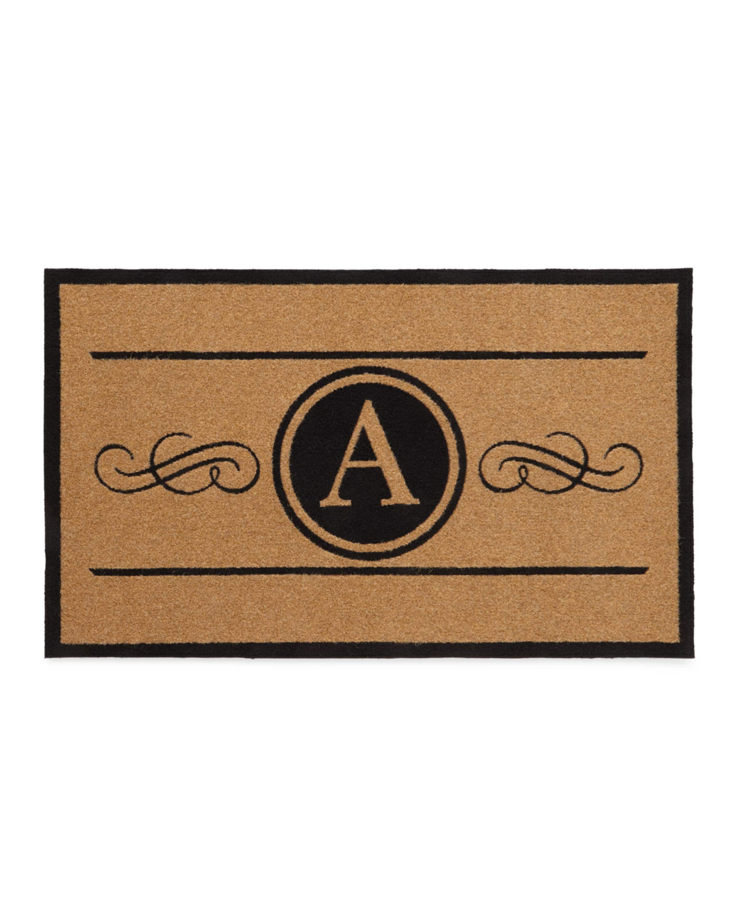 Natural Custom Scroll Monogram Mat, 2' x 3' and Matching Items ...
