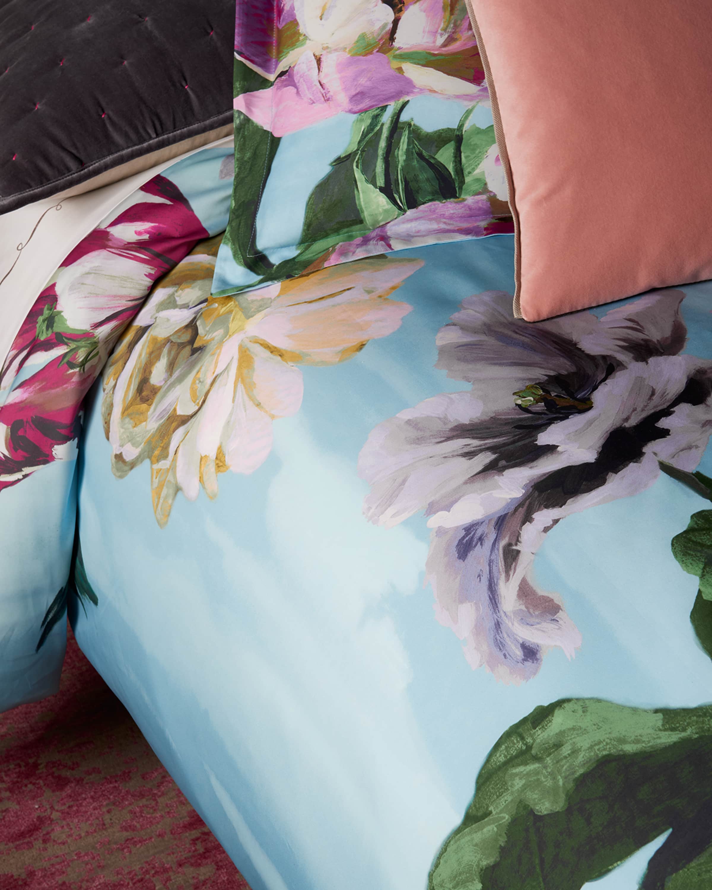 Designers Guild Delft Flower Sky Queen Duvet Cover and Matching Items ...