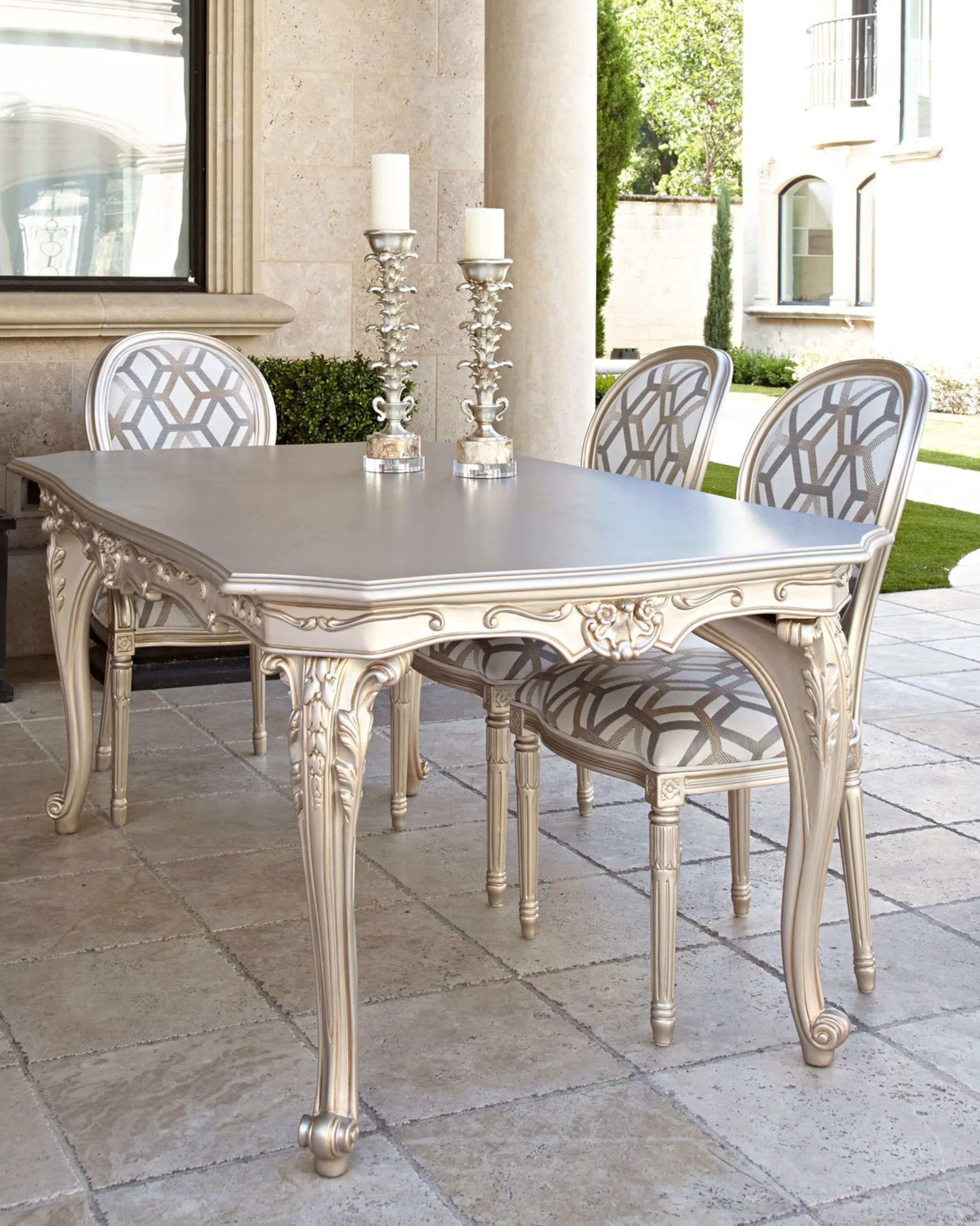 Pol Art Outdoor Dining Table & Empire Outdoor Dining Chair & Matching ...