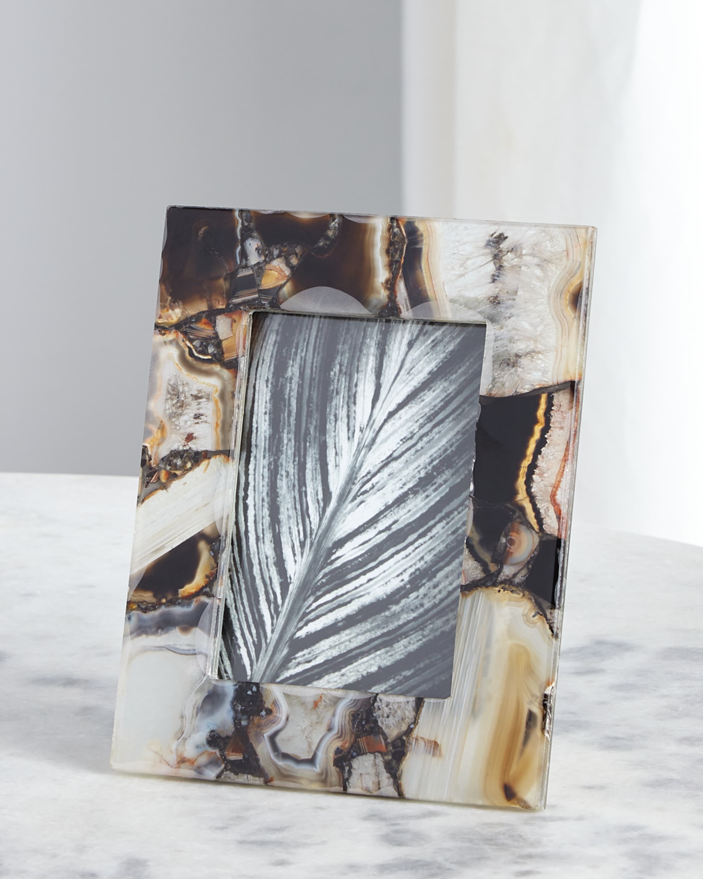 John-Richard Collection Rich Brown Clear Agate Picture Frame, 5" x 7 ...