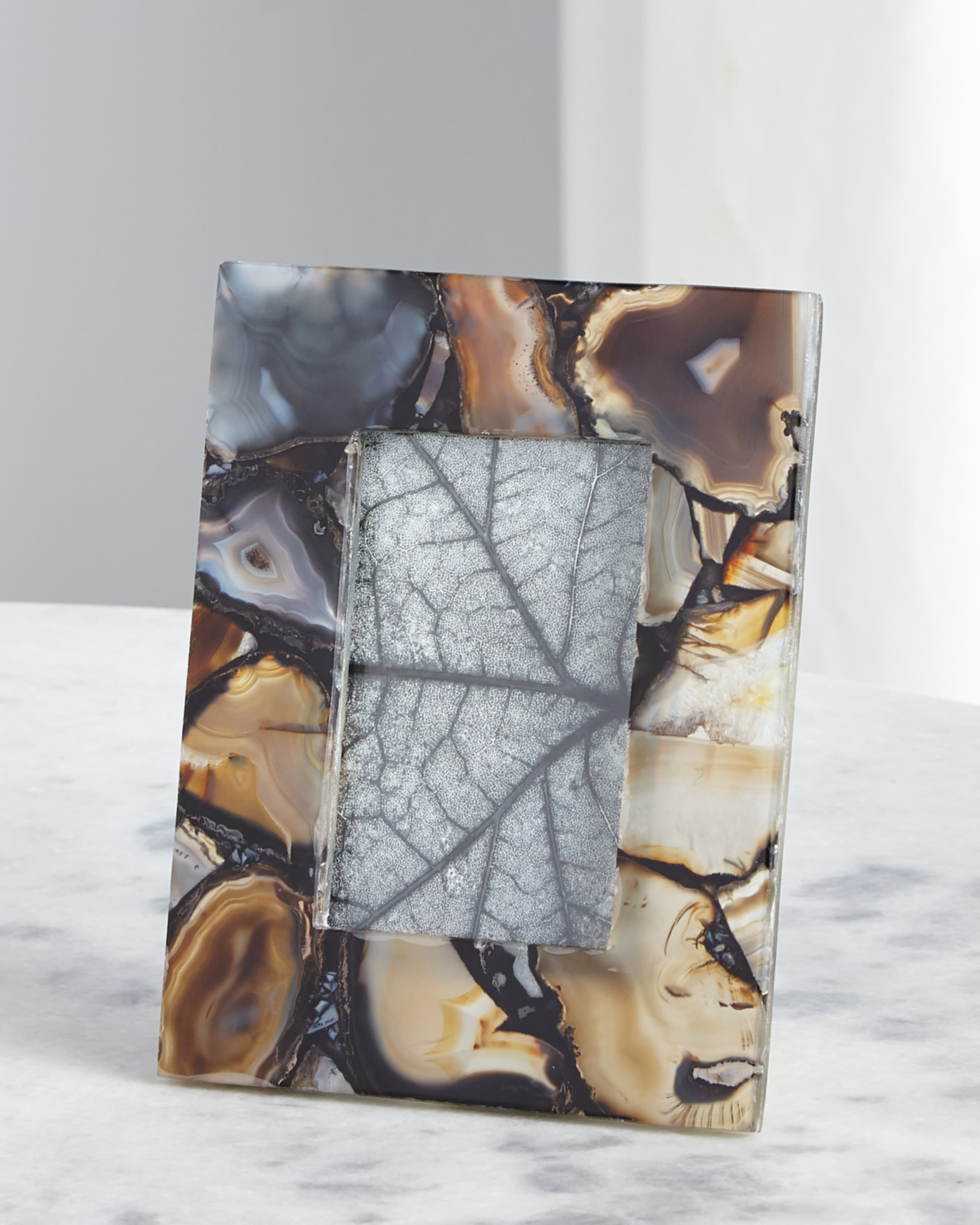 John-Richard Collection Rich Brown Clear Agate Picture Frame, 5" x 7 ...