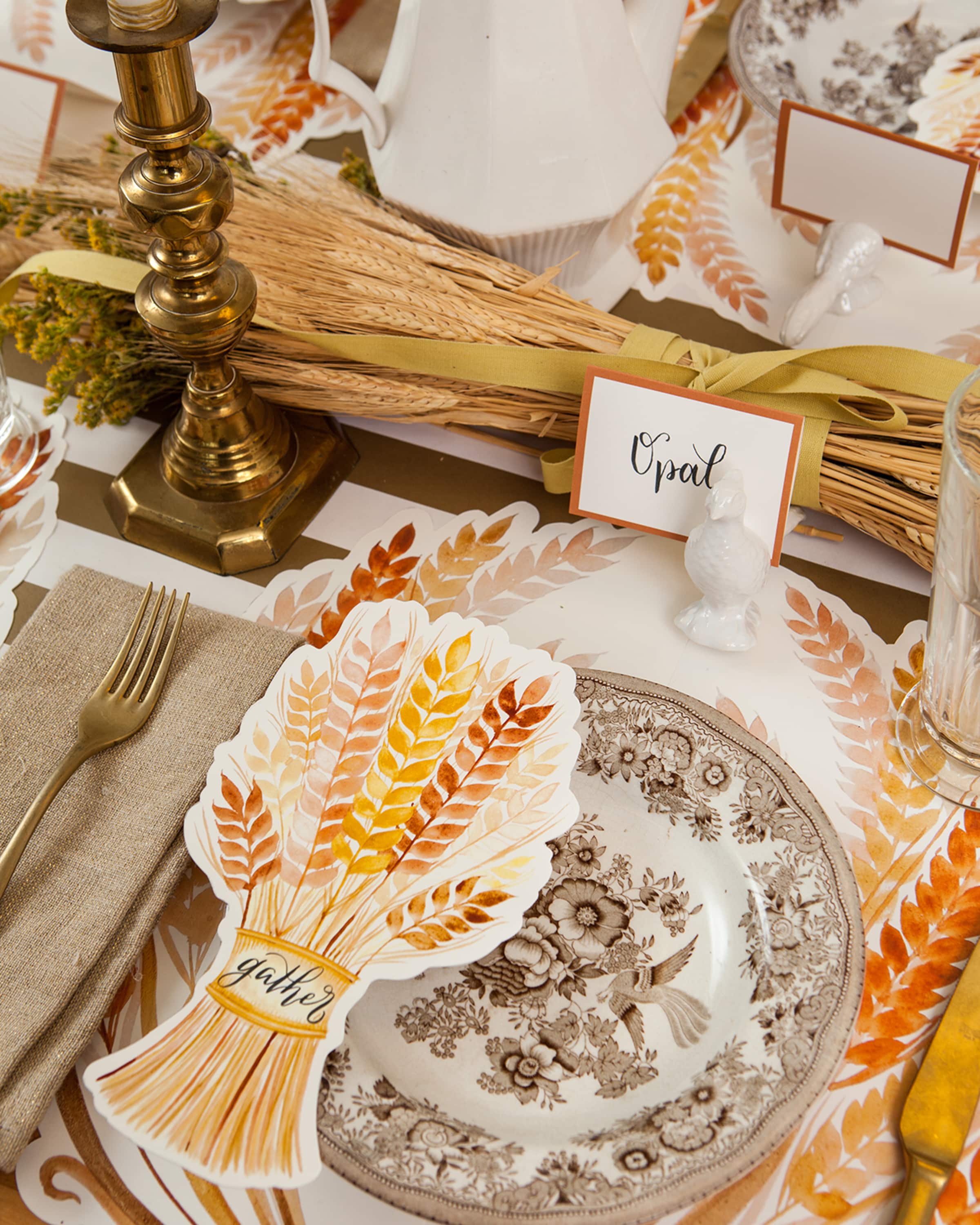 Hester & Cook Golden Harvest Paper Table Setting Decor Collection and ...