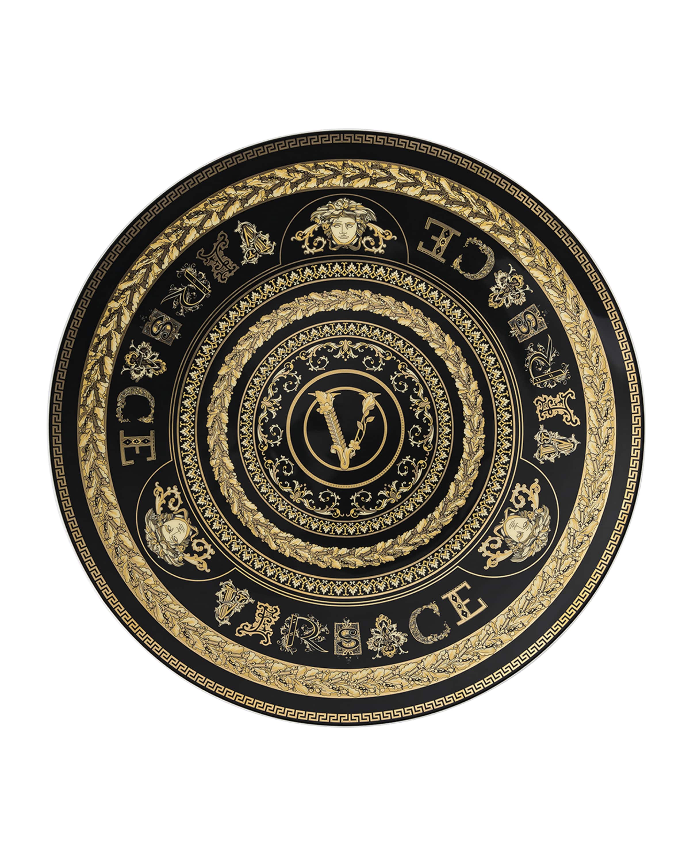 Versace Virtus Gala Black Dinnerware Collection & Matching Items | Horchow