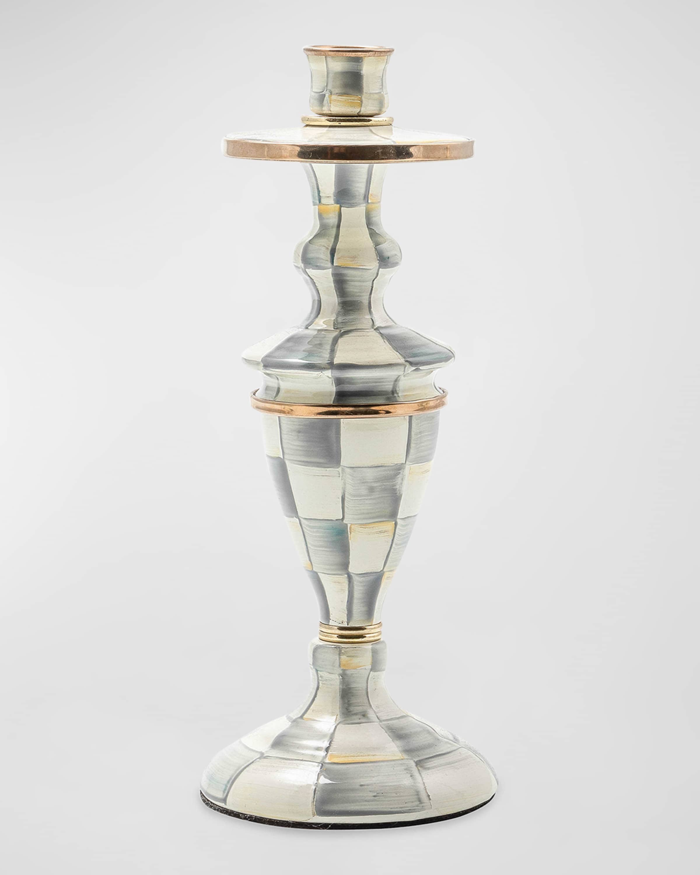 MacKenzie-Childs Sterling Check Enamel Candlestick Collection ...