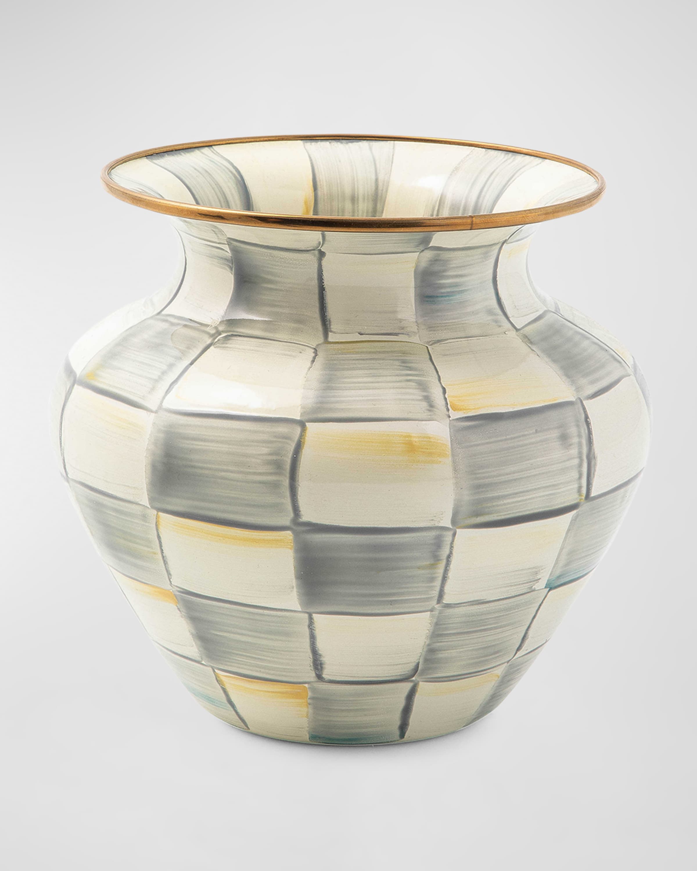MacKenzie-Childs Sterling Check Enamel Vase Collection & Matching Items ...