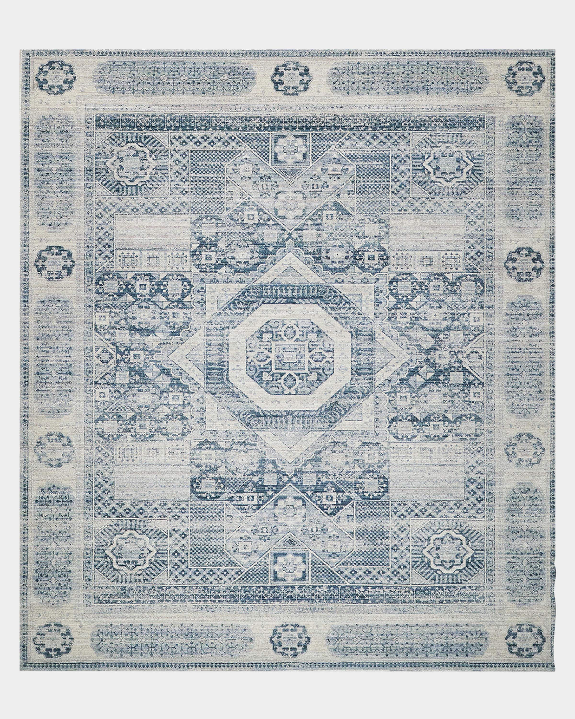 Exquisite Rugs x THE MET Vintage Loom Blue and Light Blue Rug ...