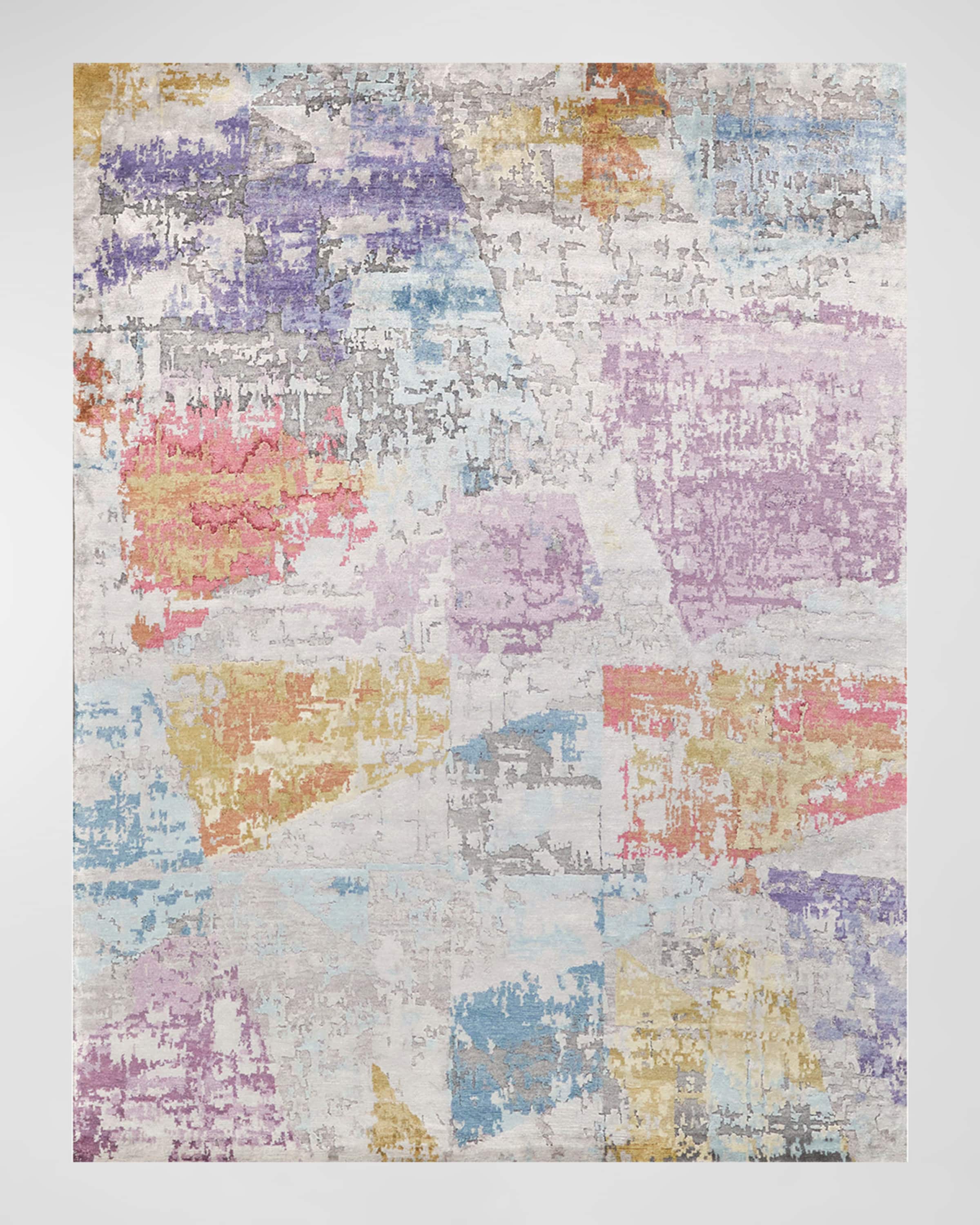 Exquisite Rugs Floor Art Ivory-Lavender Rug Collection & Matching Items ...