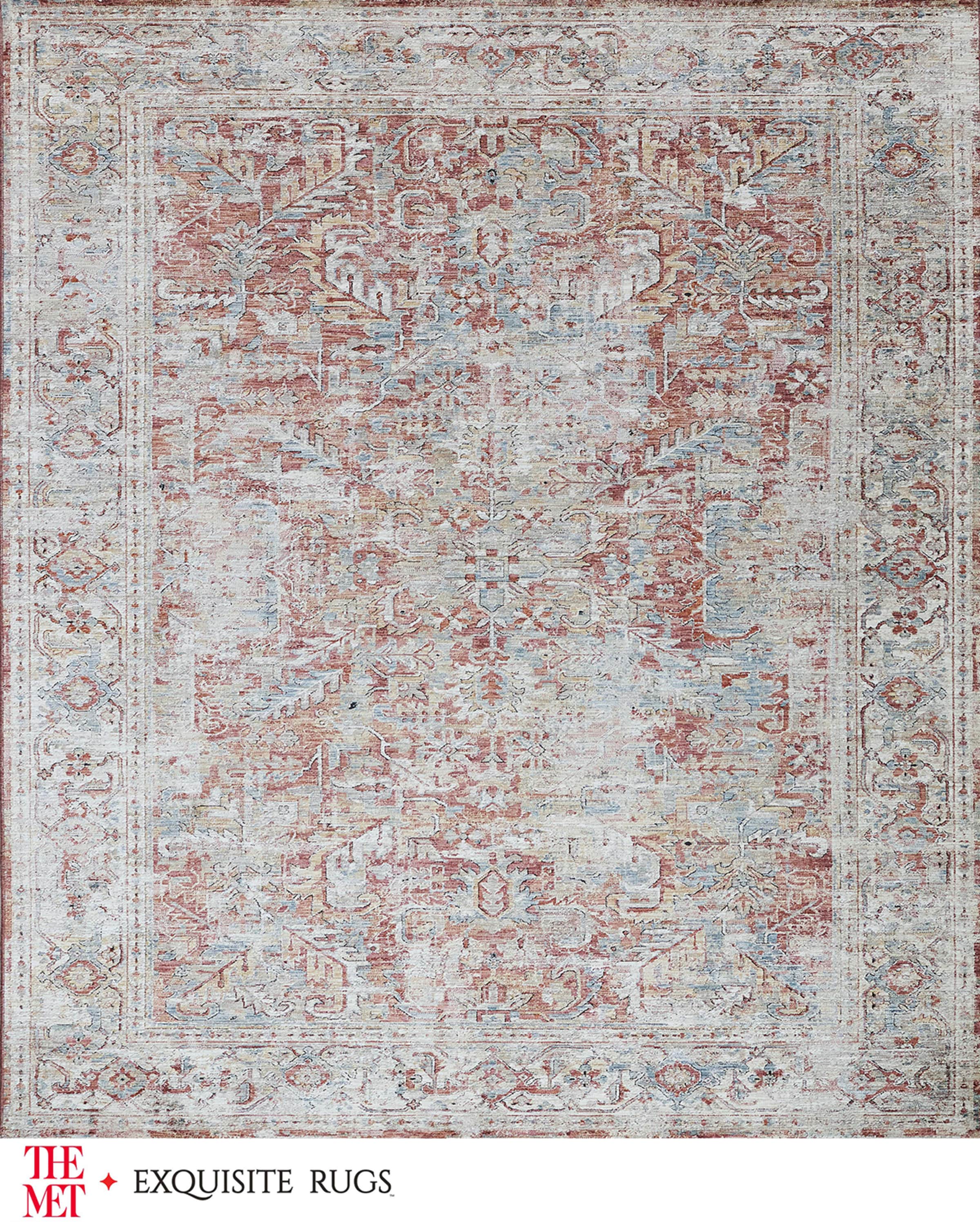 Exquisite Rugs x THE MET Antique-Loomed Rust and Beige Rug Collection ...