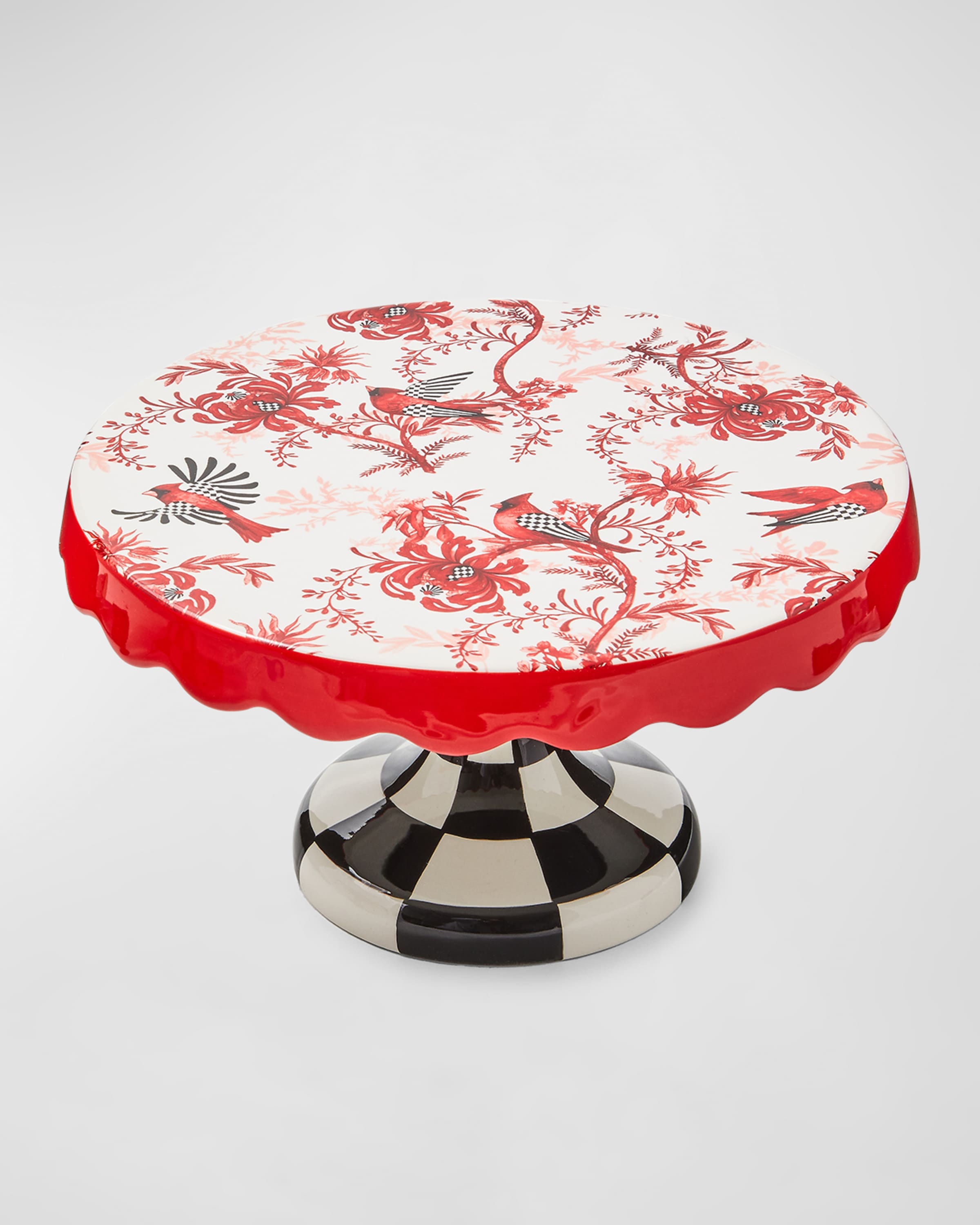 MacKenzie-Childs Cardinal Toile Pedestal Platter Collection & Matching ...