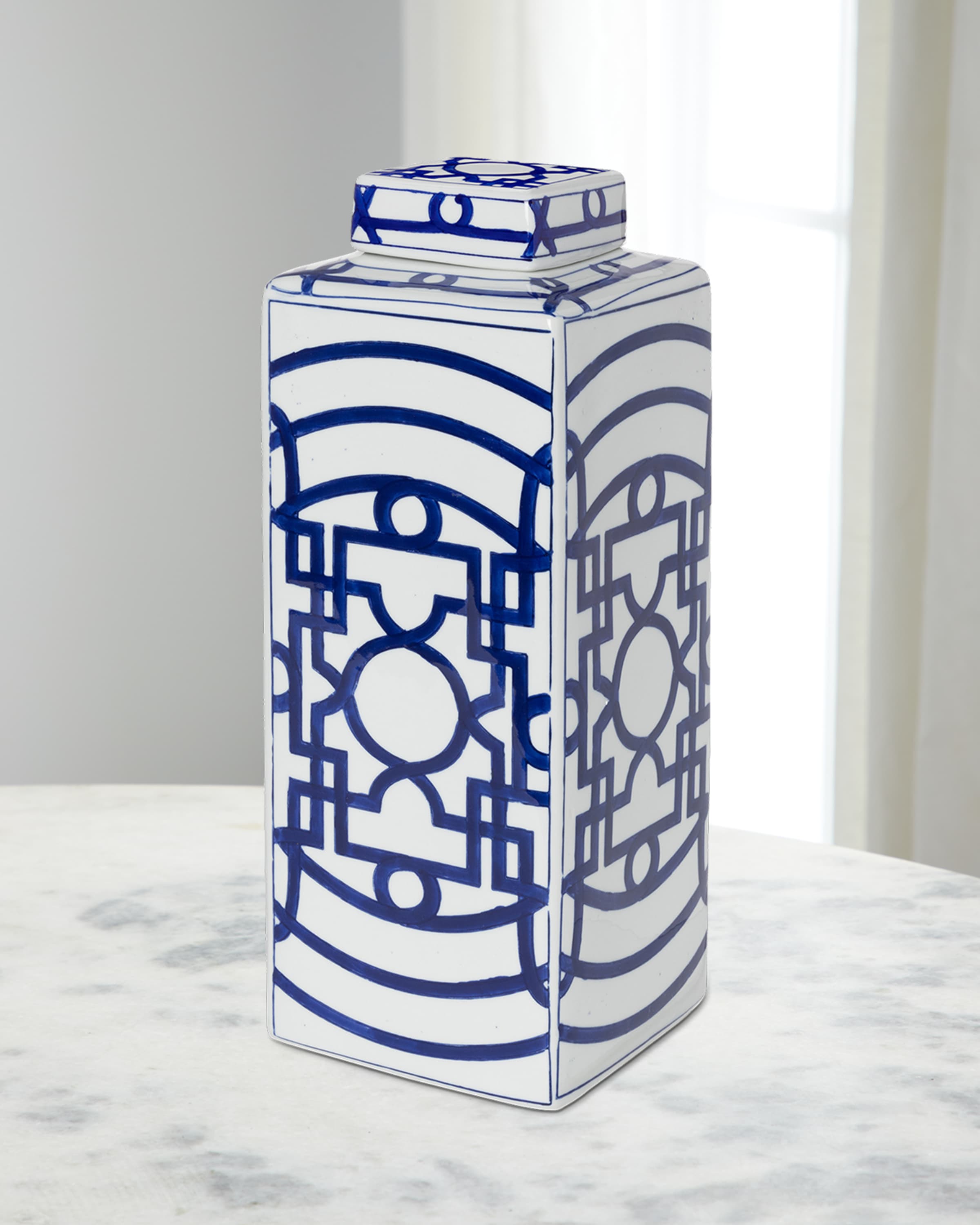 Park Hill Collection Imperial Ceramic Geometric Square Jar Collection ...