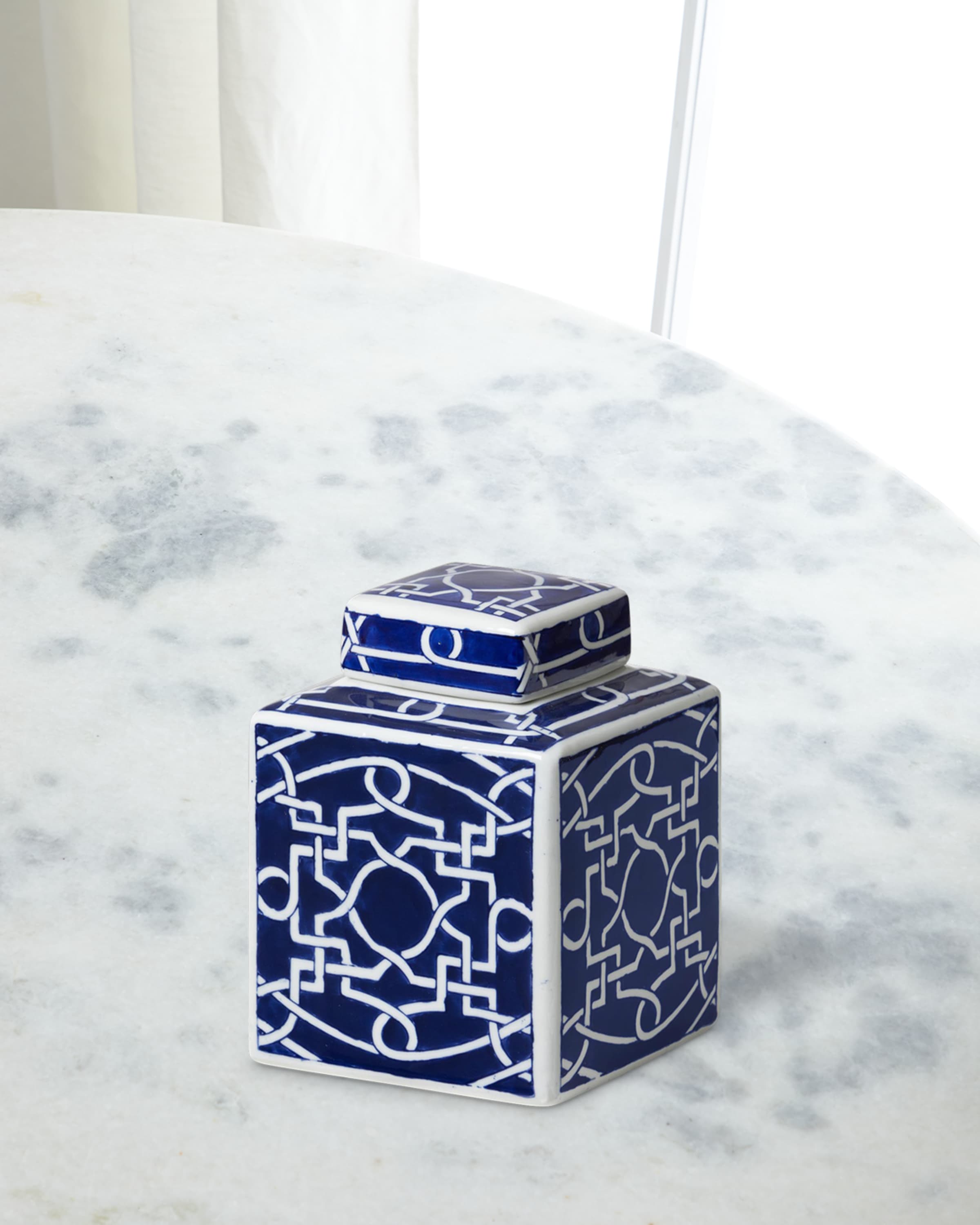 Park Hill Collections Imperial Ceramic Geometric Square Jar Collection ...