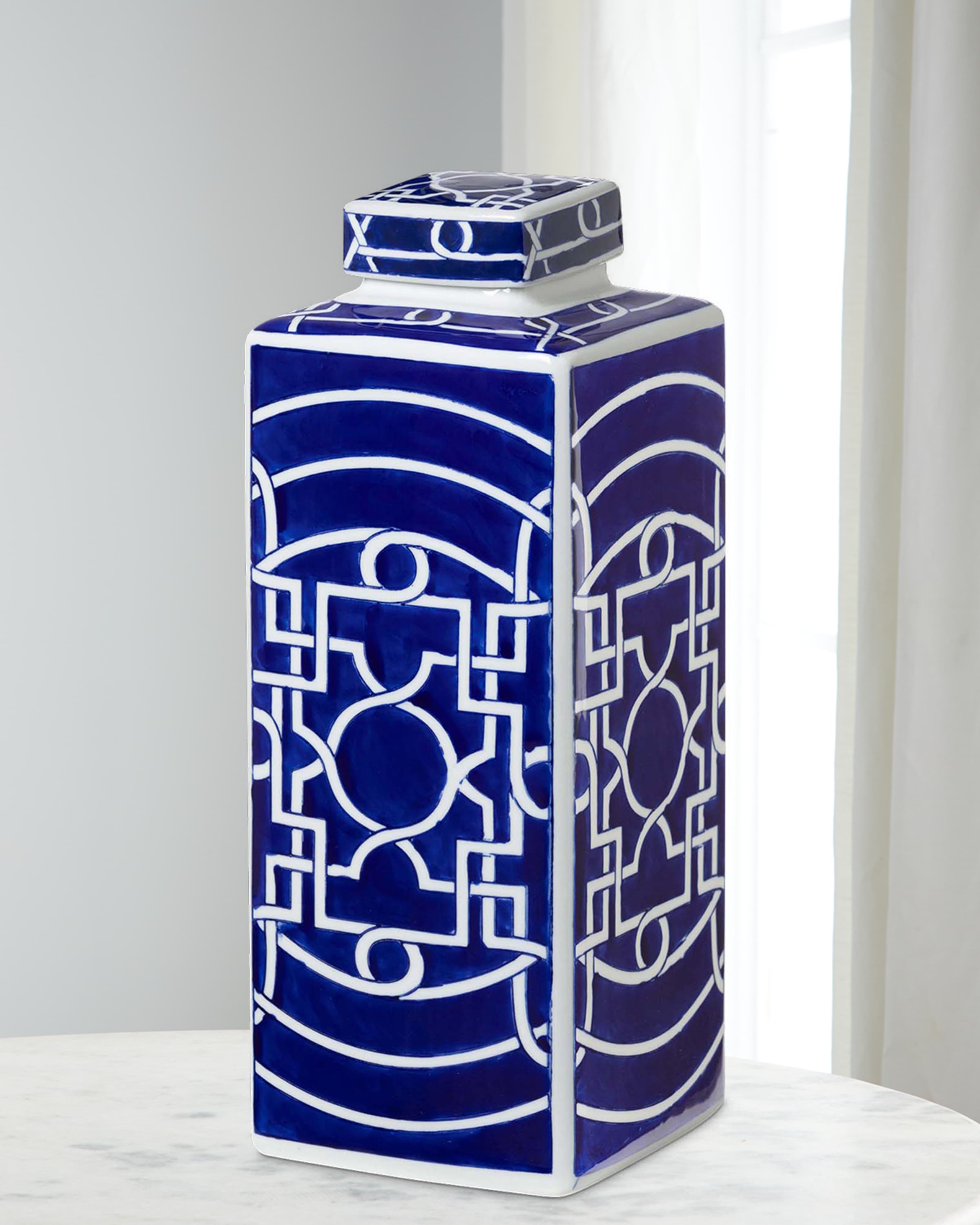 Park Hill Collection Imperial Ceramic Geometric Square Jar Collection ...