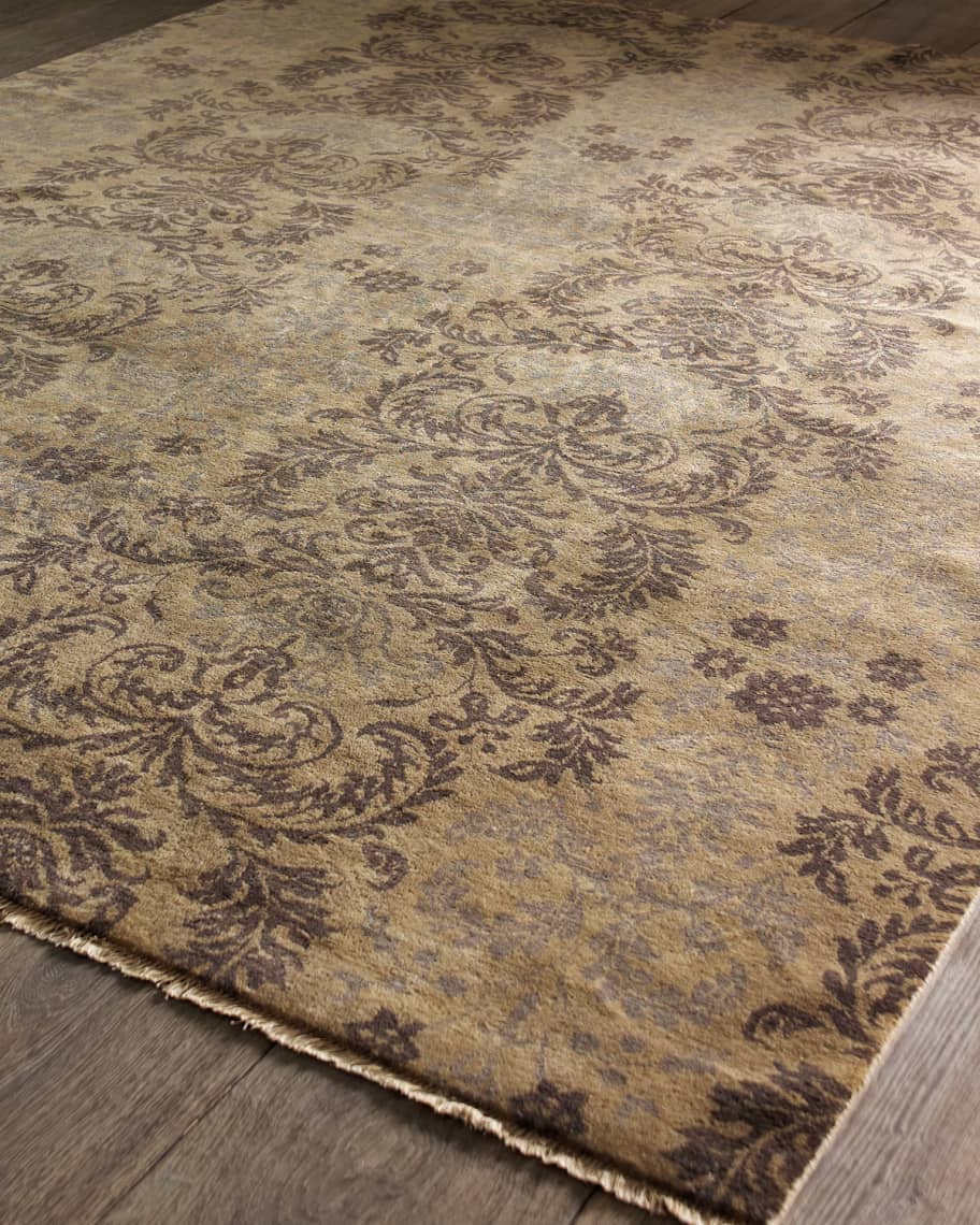 Mocca Damask Flatweave Rug, 4' x 6'